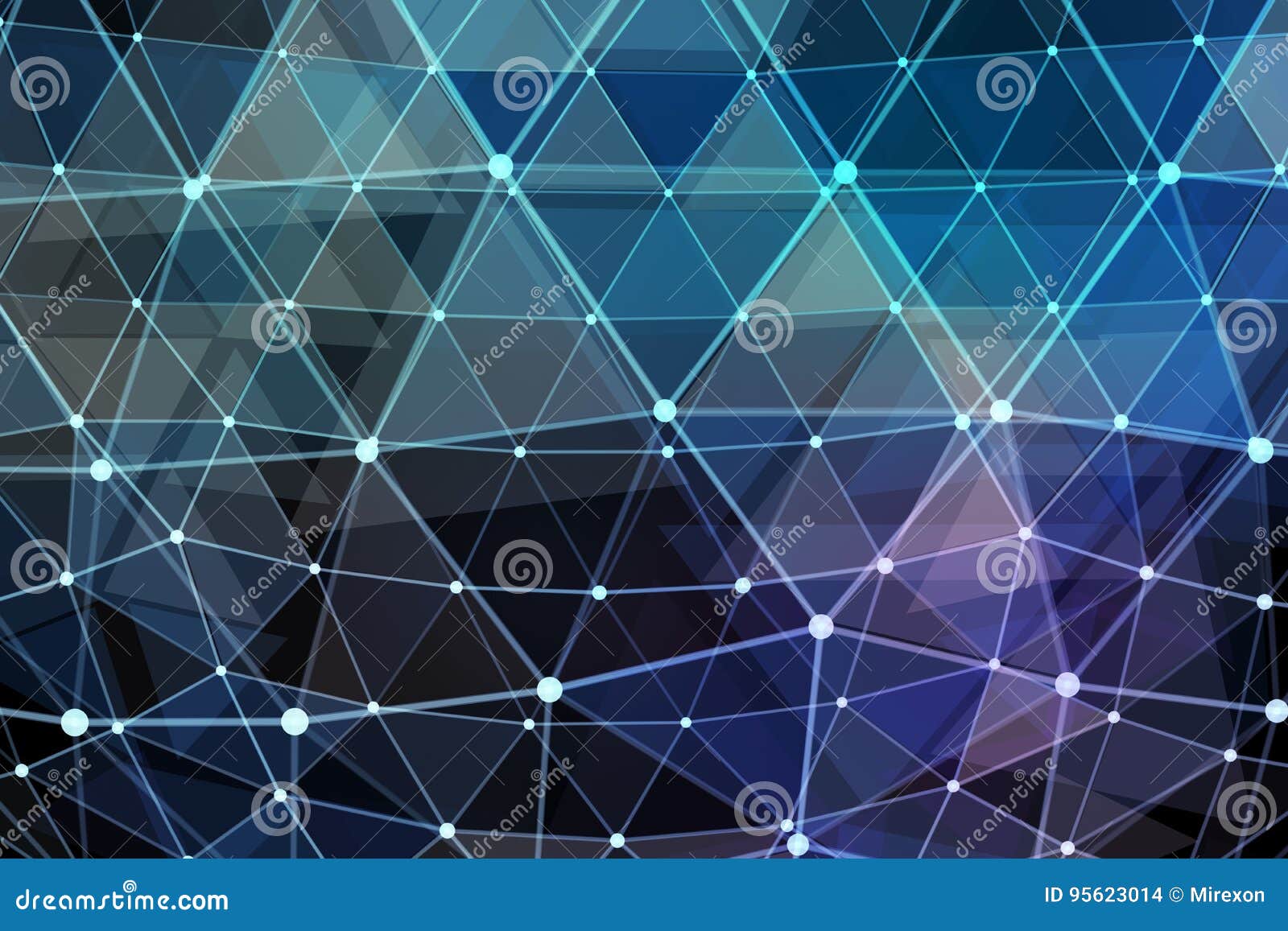 Network Background Abstract Polygon Triangle and Dots Stock ...