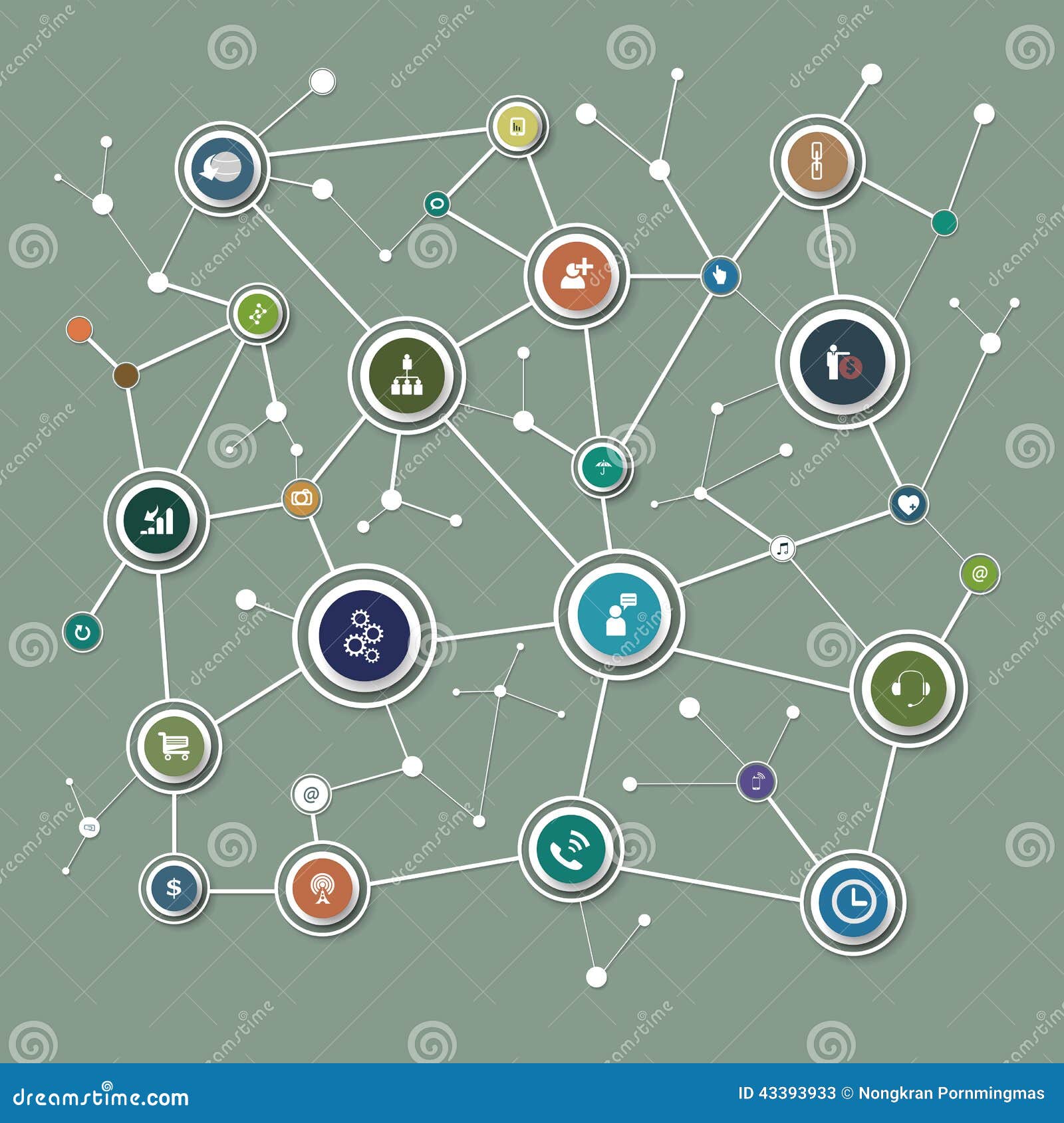 Network Background with Nodes and Social Media Stock Vector ...