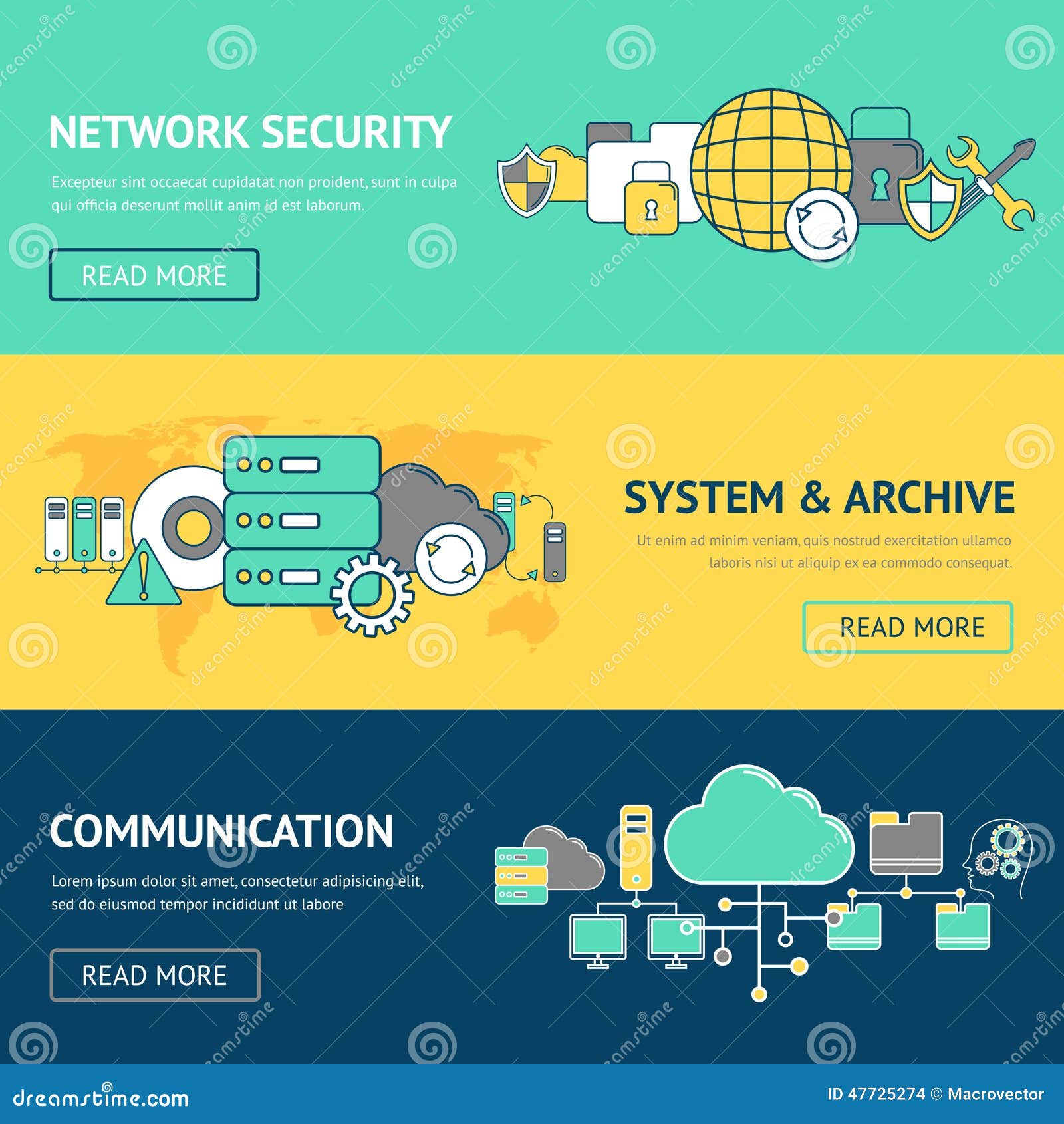 Network Banners Set stock vector. Illustration of hard - 47725274
