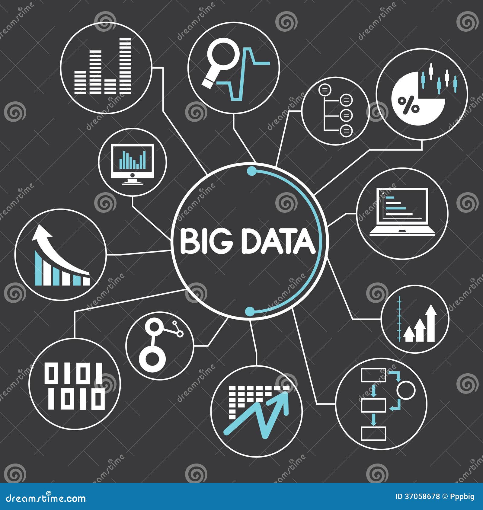 Network, big data stock illustration. Illustration of digital - 37058678