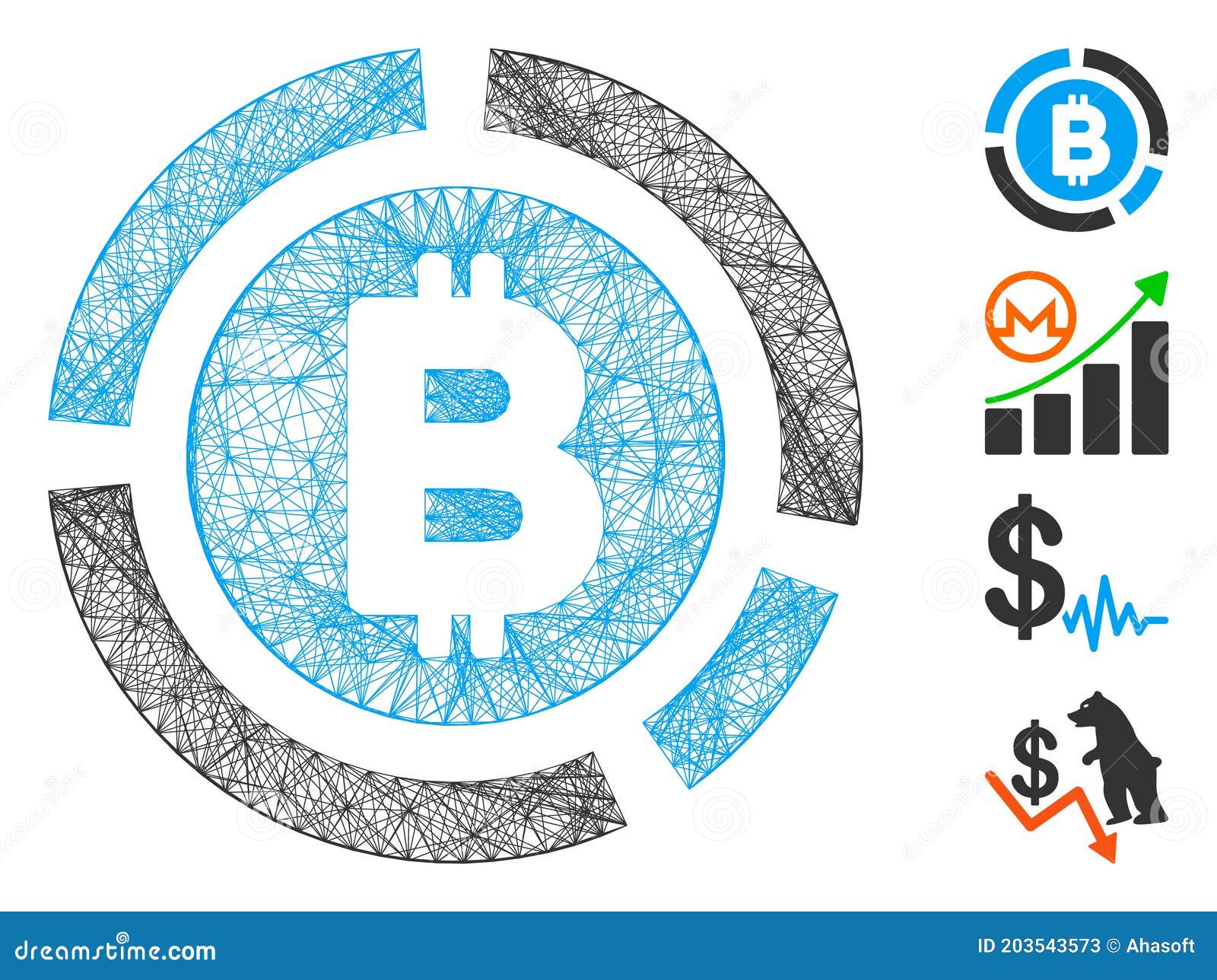 Network Bitcoin Diagram Vector Mesh Stock Illustration - Illustration ...
