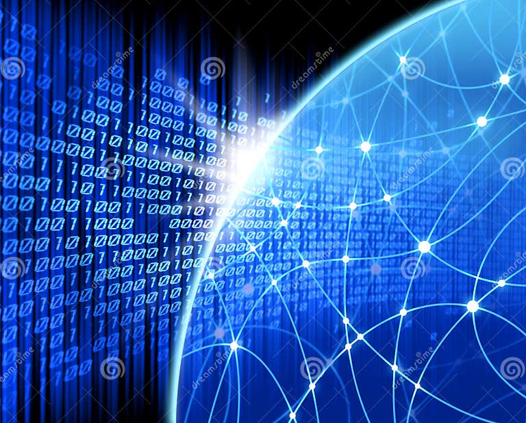 Network blue background stock illustration. Illustration of abstract ...