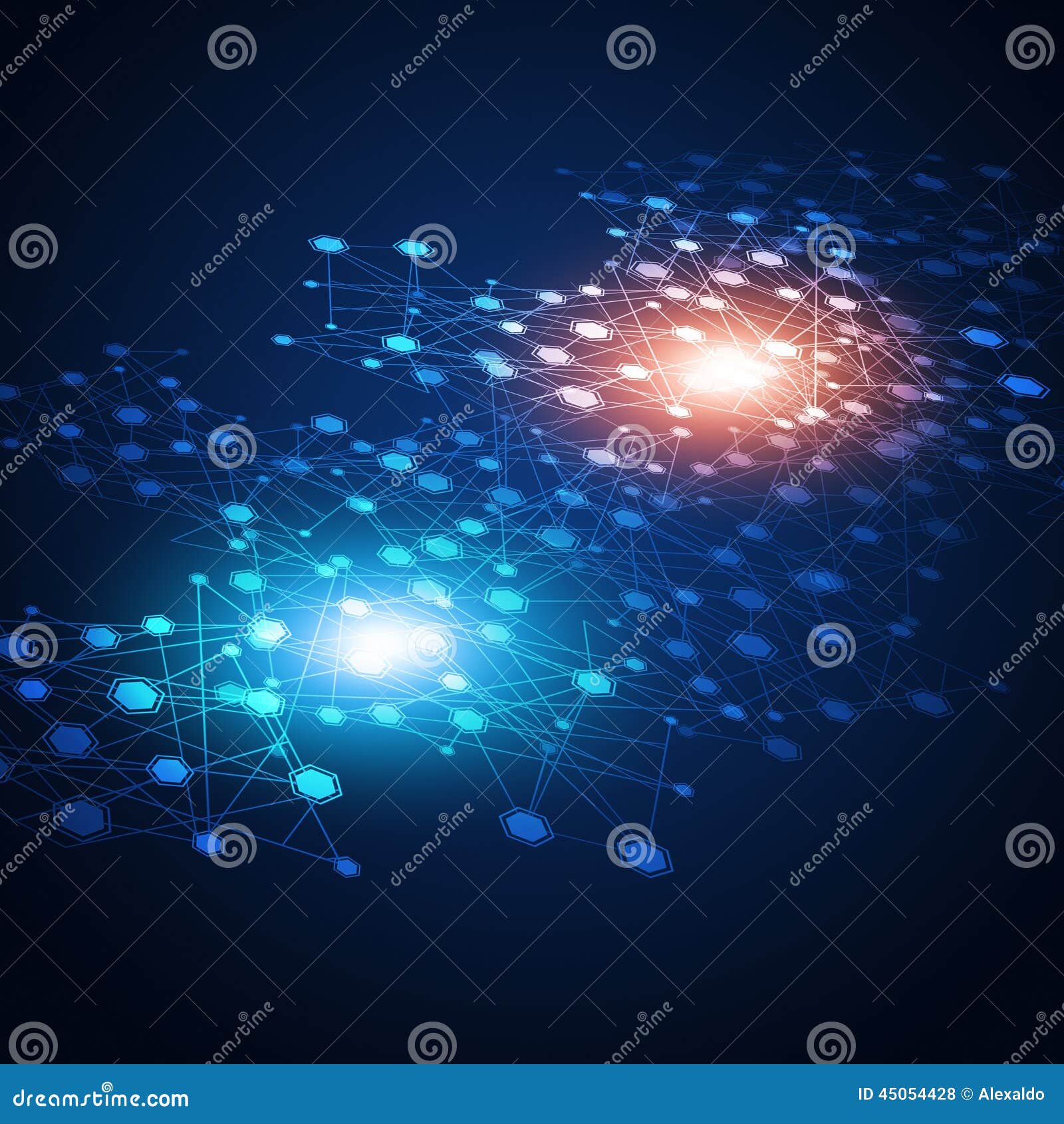 Network Blue Background stock illustration. Illustration of glow - 45054428