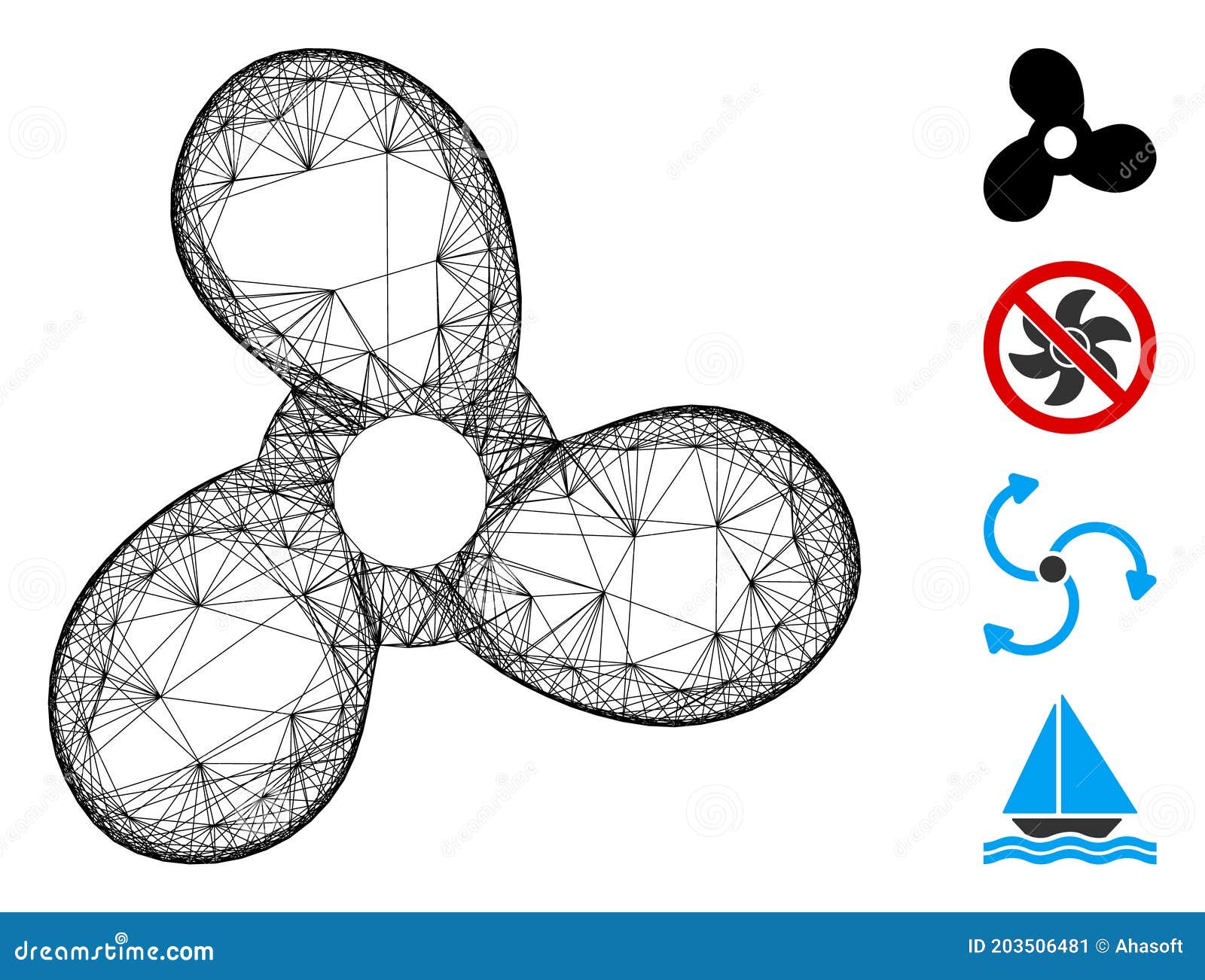Network Boat Propeller Vector Mesh Stock Illustration - Illustration of ...