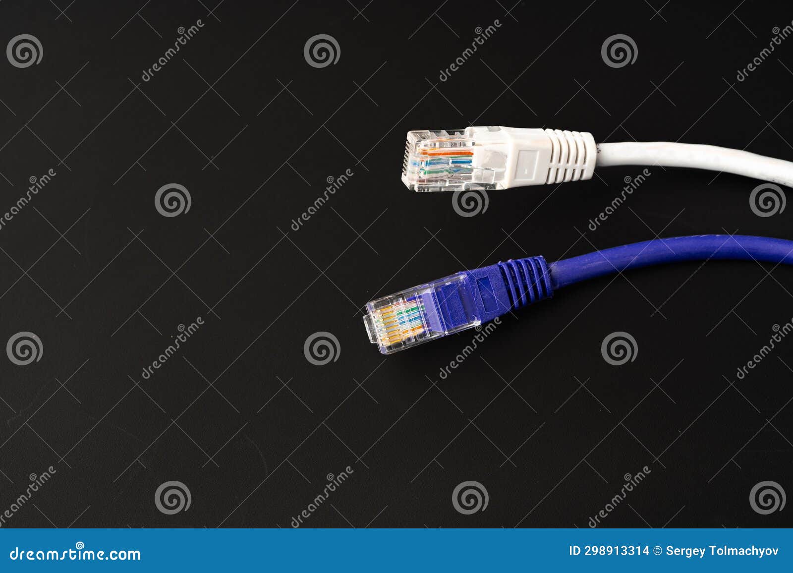 Network Cable on Black Background Studio Shot Close Up Stock Photo ...
