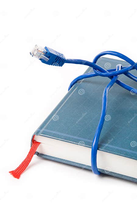 Network cable and book stock image. Image of ebook, research - 2565547