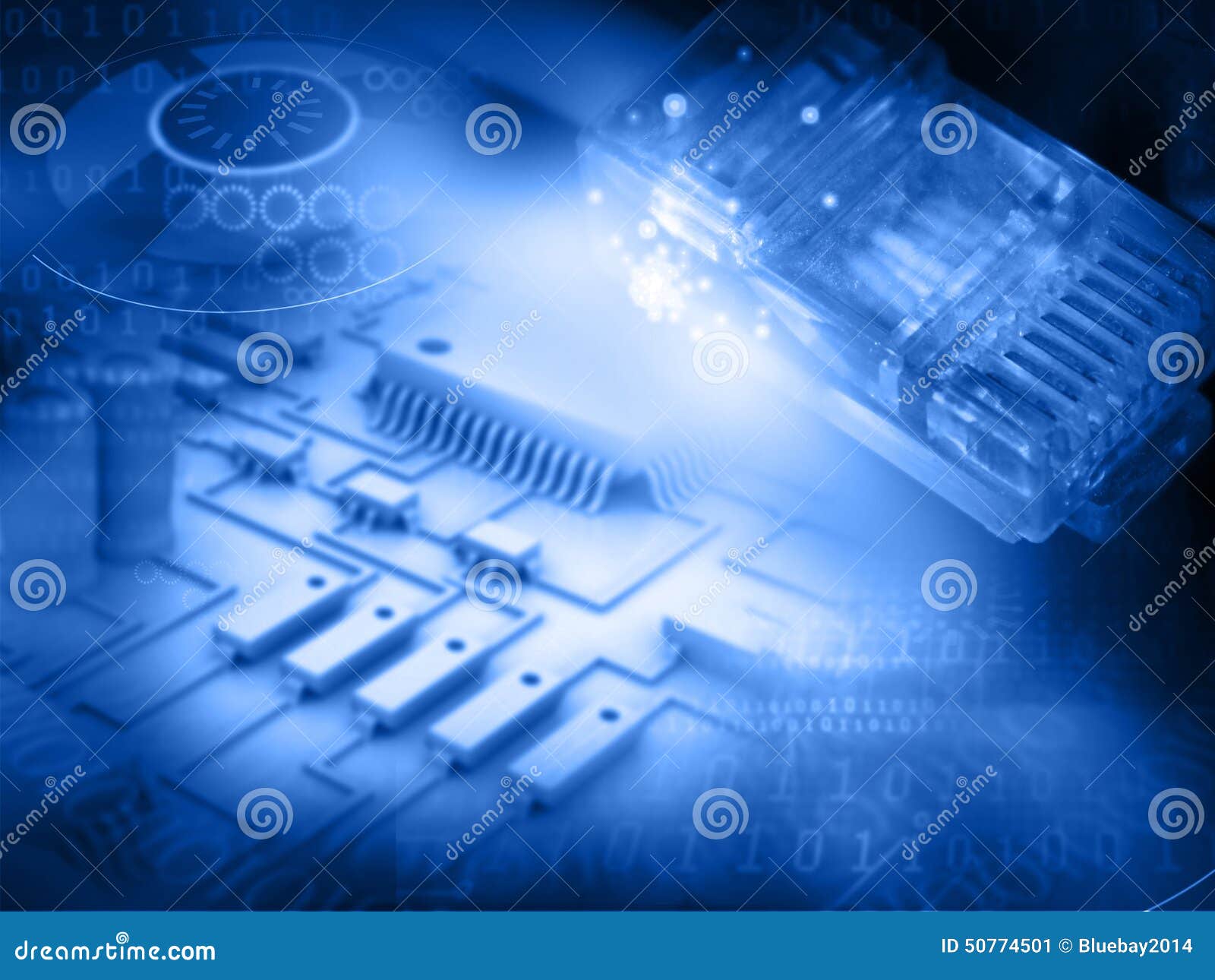Network Cable with Circuit Board Stock Image - Image of chip, industry ...