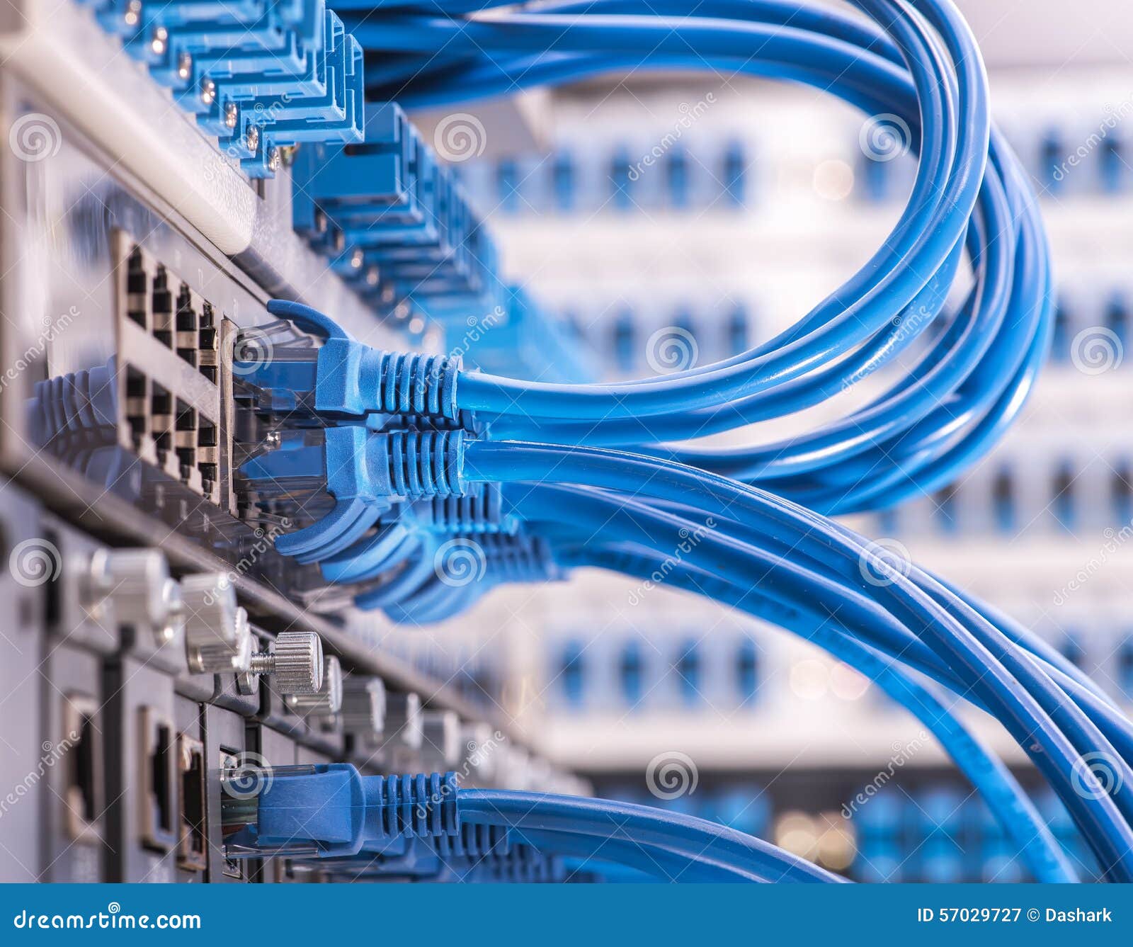 Network Cable Closeup with Fiber Optical Stock Image - Image of black ...