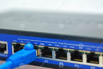 Network Cable on Computer Ethernet Router Stock Photo - Image of ...