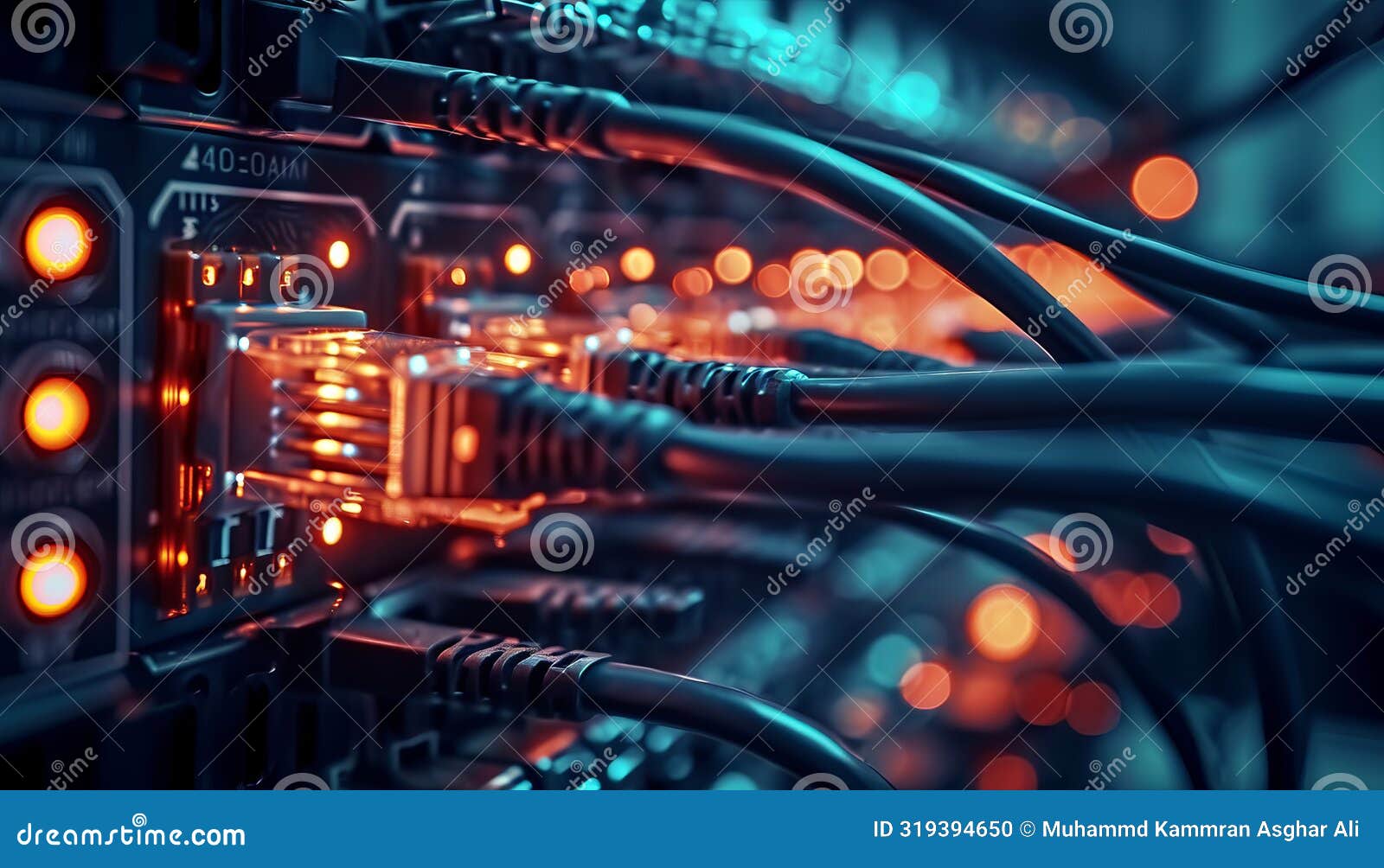 Network Cable Connected on Network Switches Ai Generative Stock ...