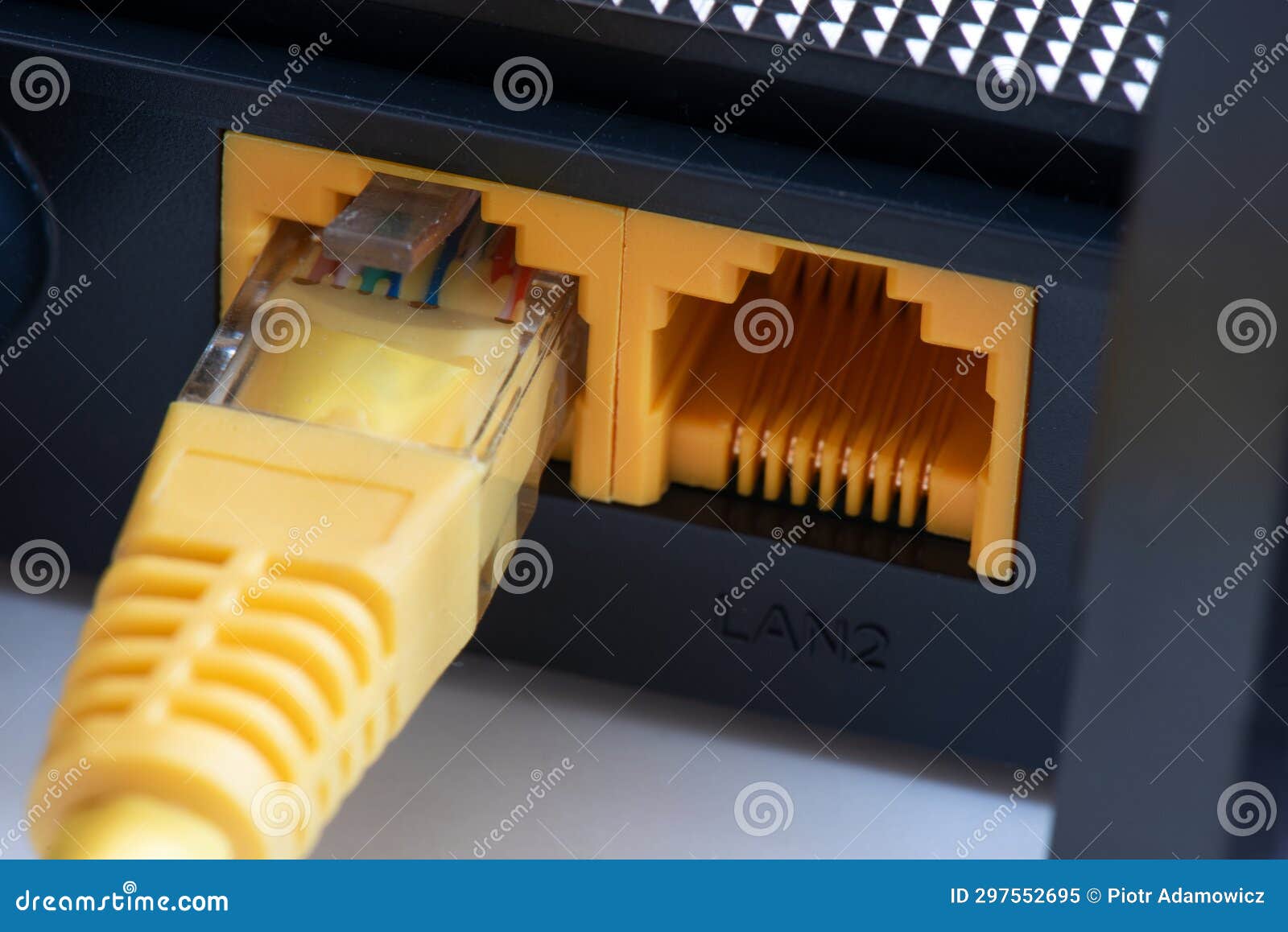 Network Cable Connected To Home Router Stock Image - Image of patch ...