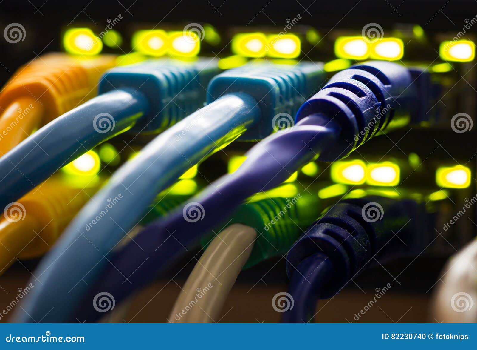 Network Cable Connected To a Hub Stock Photo - Image of interface, link ...