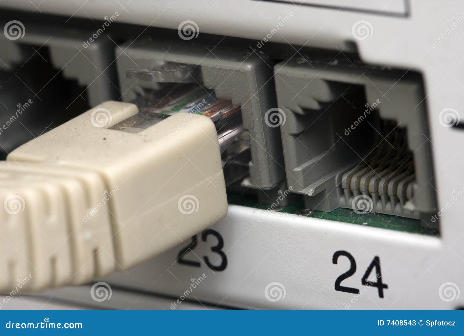 Network Cable Connected To a Switch Stock Image - Image of ...
