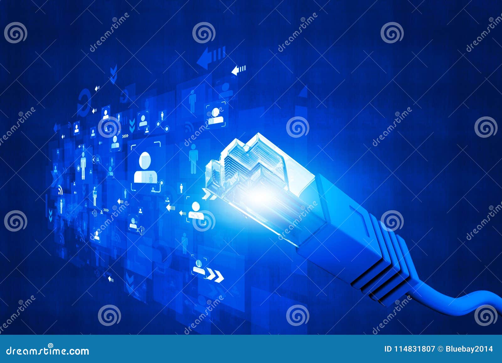 Network Cable with Fiber Optic Stock Image - Image of backdrop, network ...