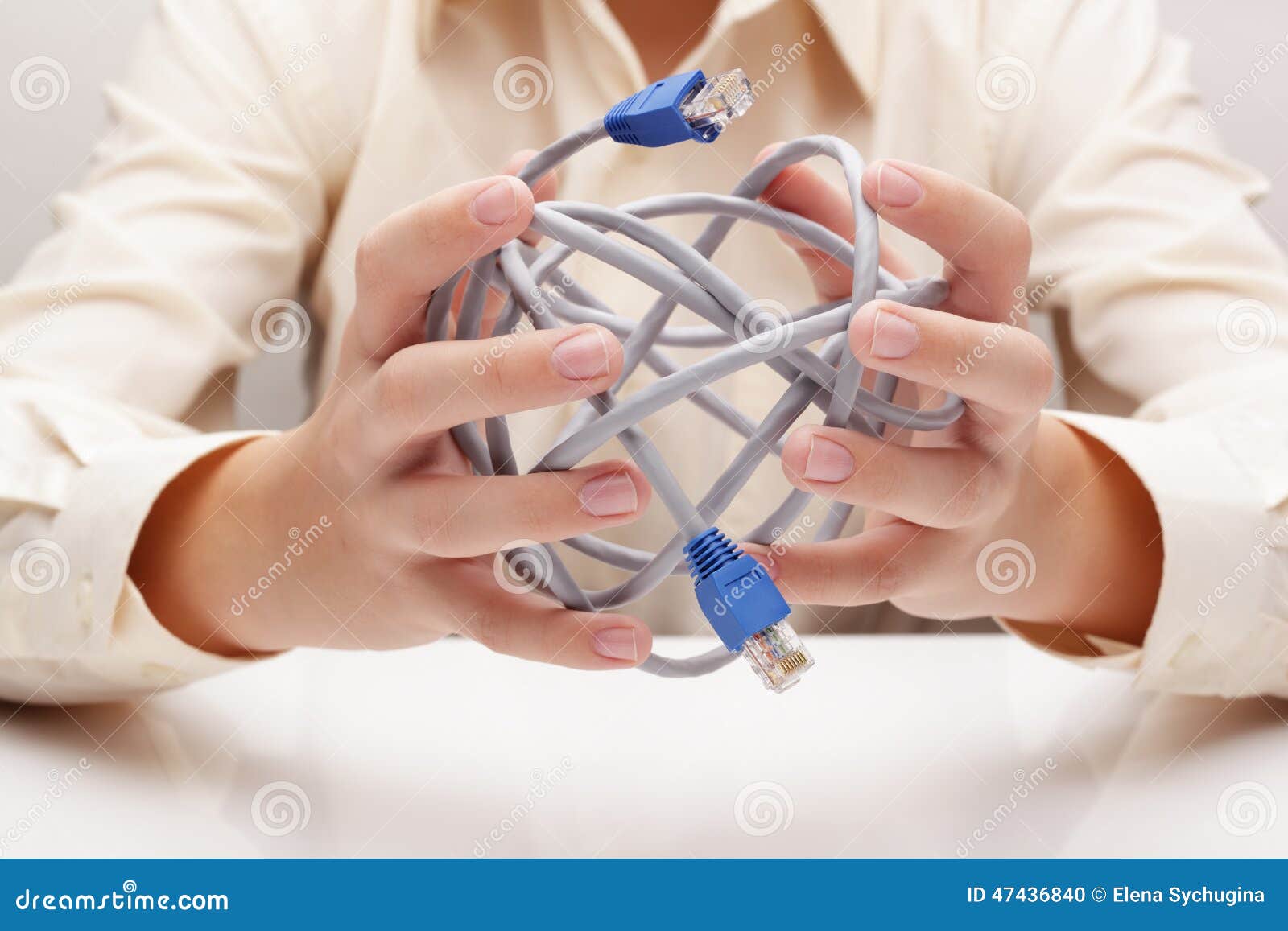Network Cable in Hand (concept). Stock Photo - Image of joining ...