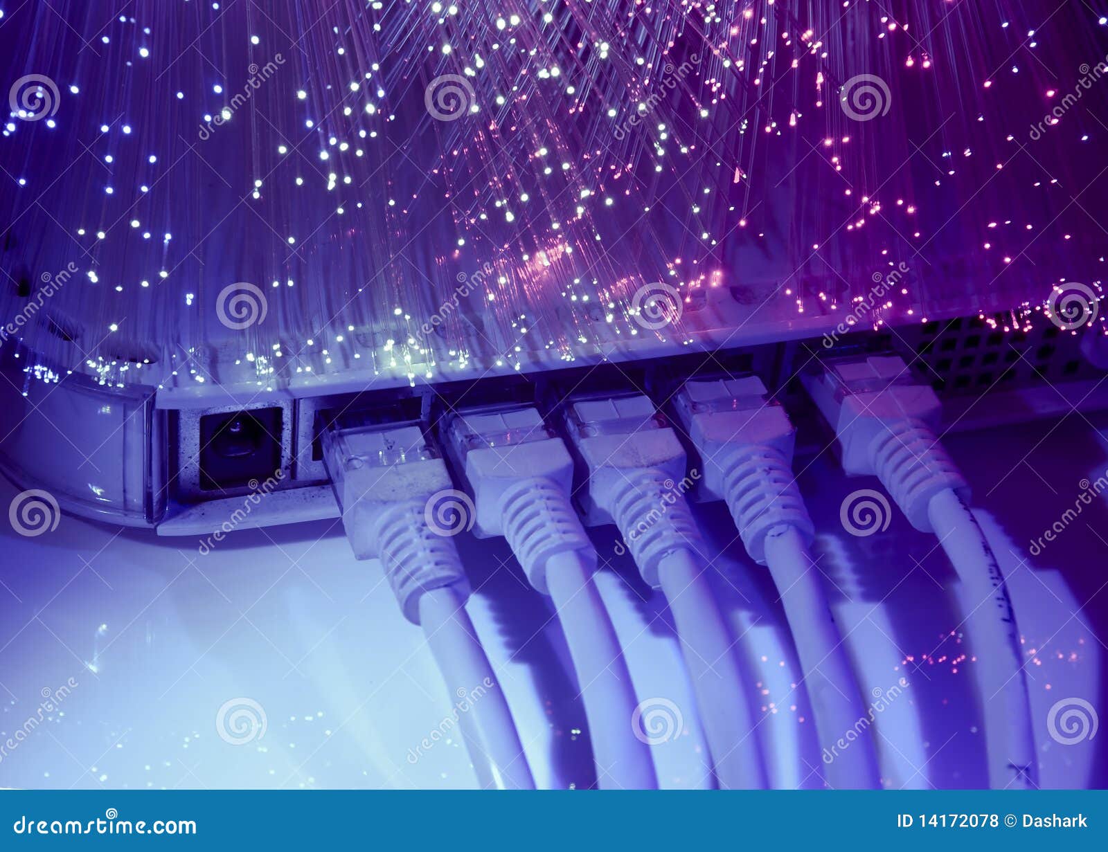 Network cable and hub stock photo. Image of abstract - 14172078