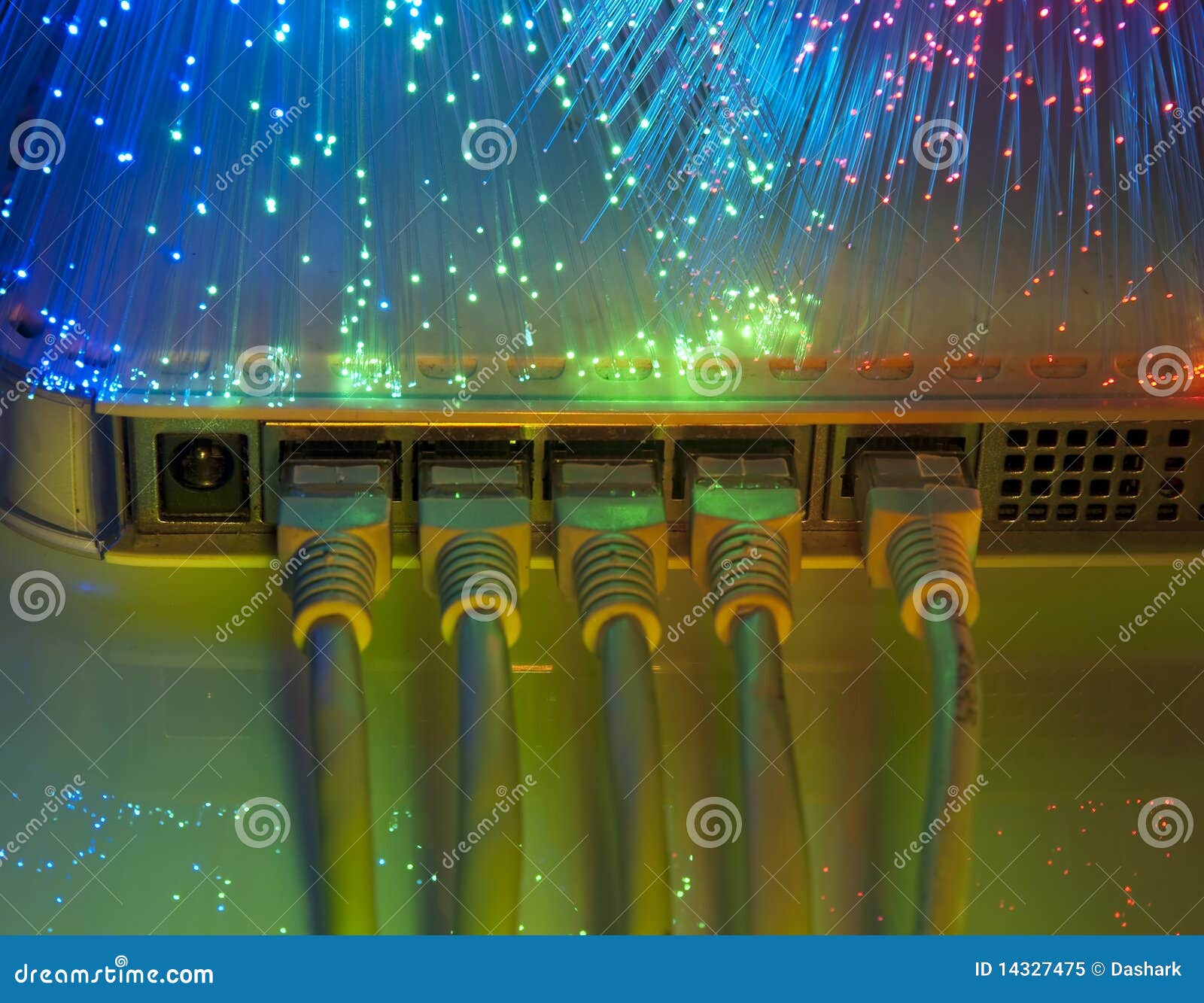 Network cable and hub stock image. Image of communication - 14327475