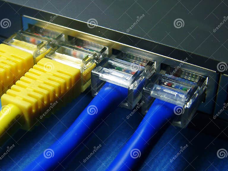 Network cable & hub. stock photo. Image of networking - 291458