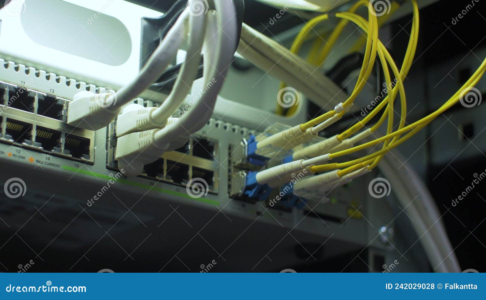 Network Cable Installed in Rack in Data Centre. Stock Footage - Video ...