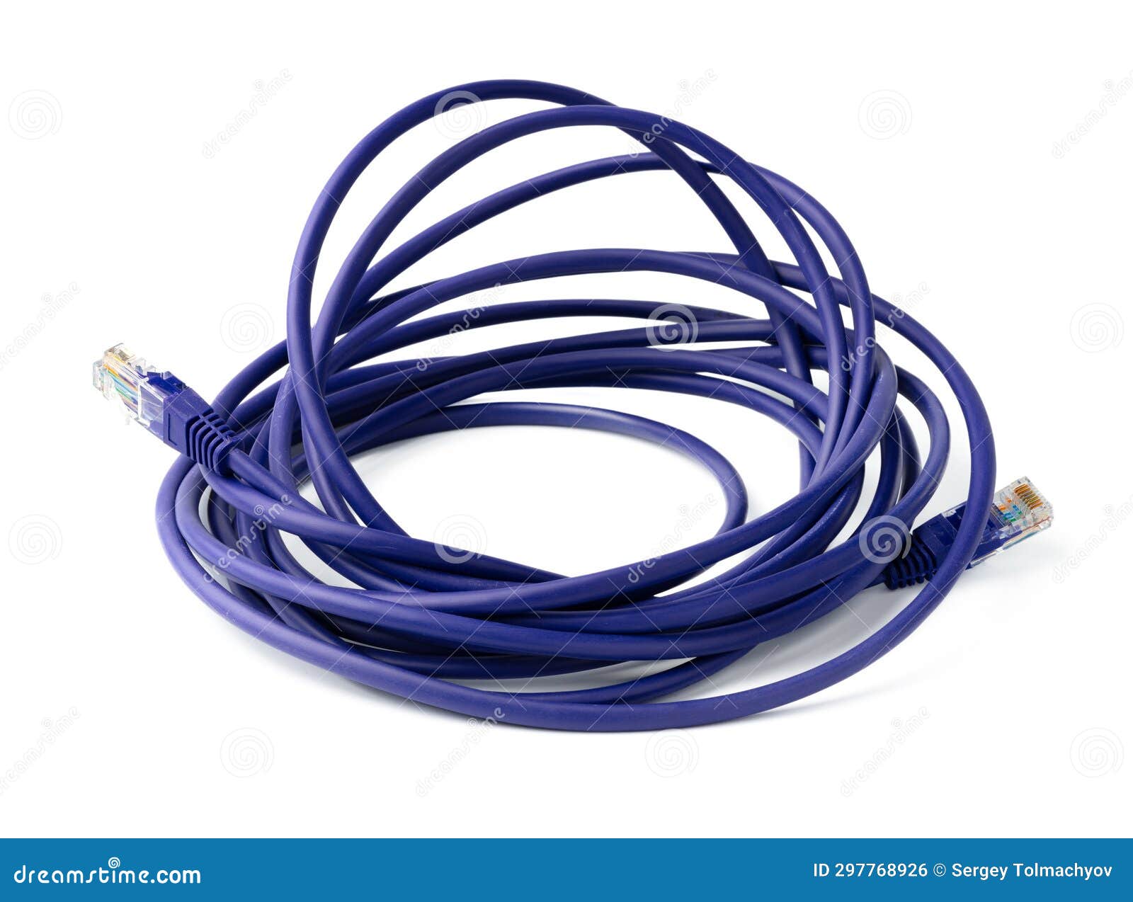 Network Cable Isolated on White Background Studio Shot Stock Photo ...