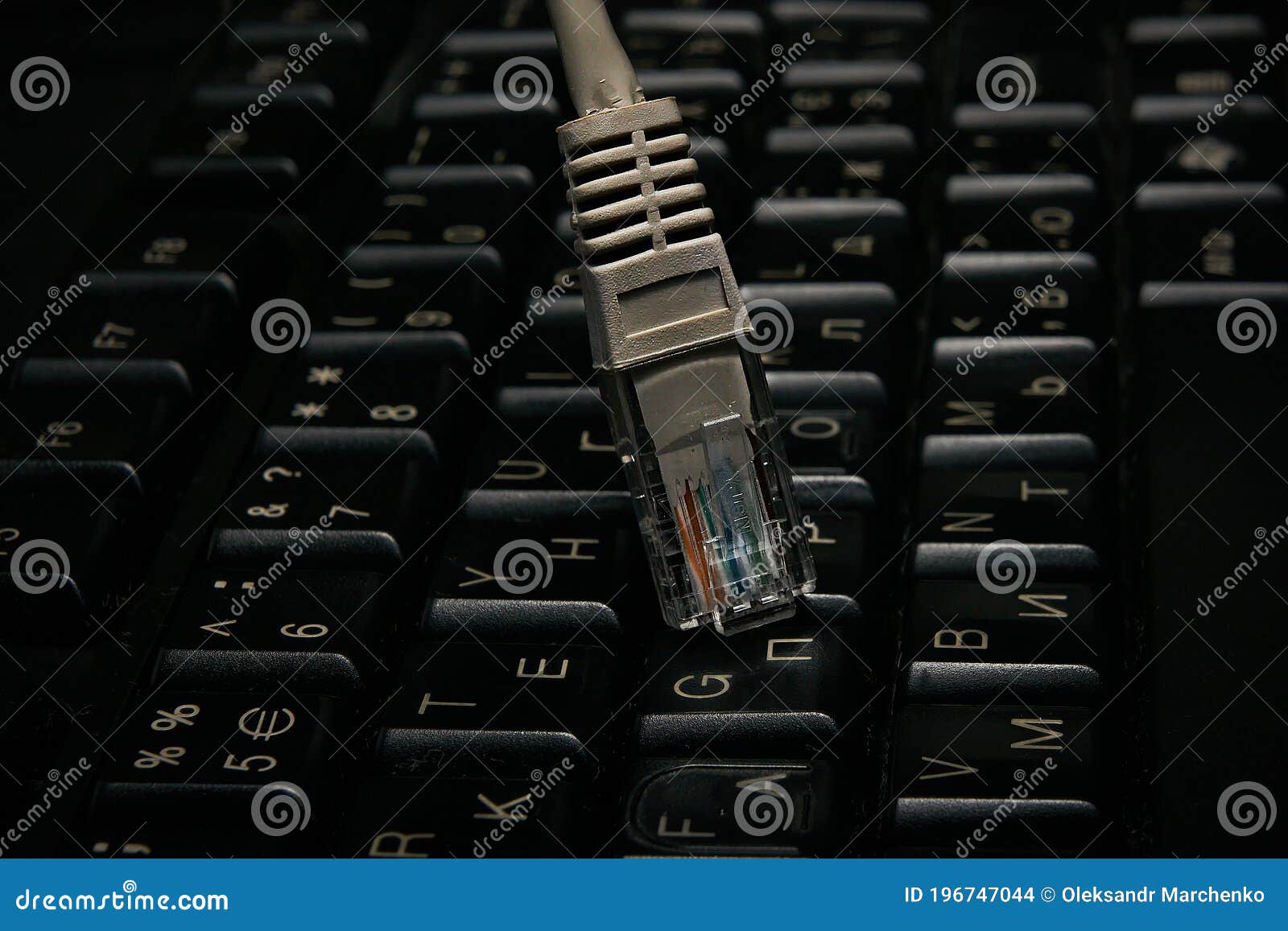 Network Cable on Keyboard, Internet, Worldwide Network. Stock Photo ...