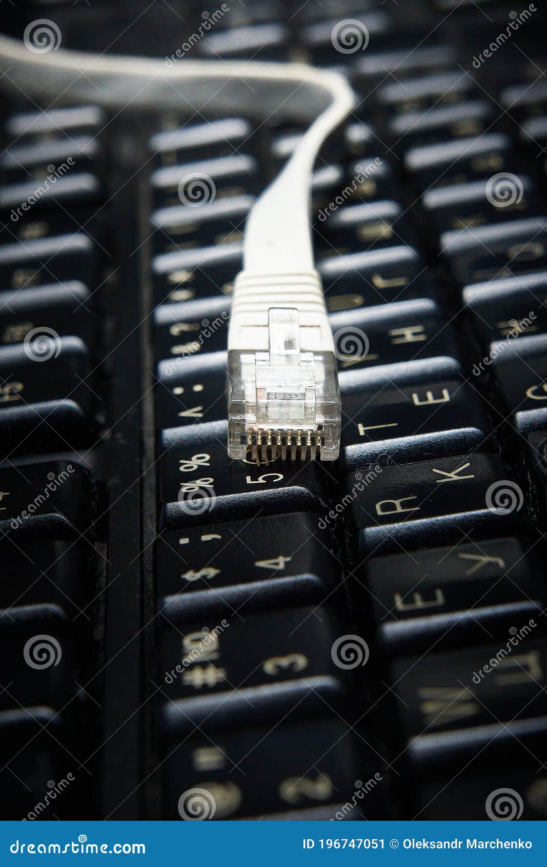 Network Cable on Keyboard, Internet, Worldwide Network. Stock Image ...