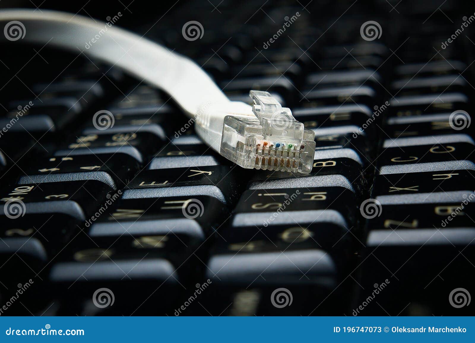 Network Cable on Keyboard, Internet, Worldwide Network. Stock Image ...
