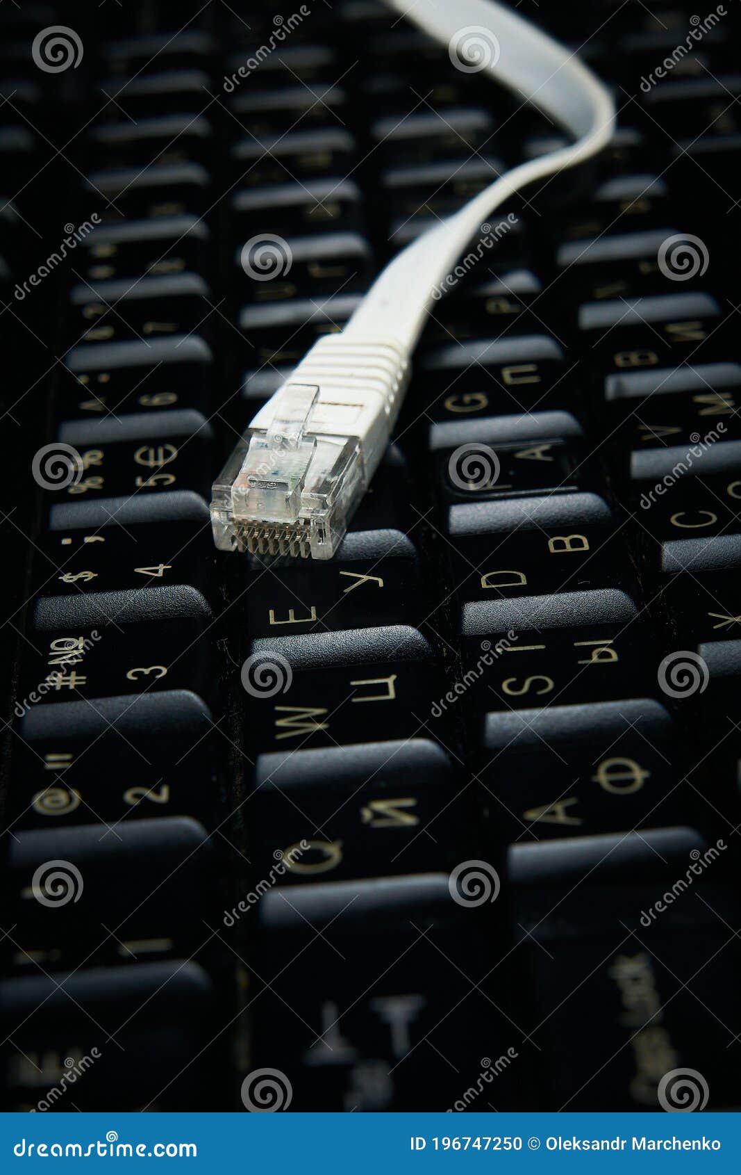 Network Cable on Keyboard, Internet, Worldwide Network. Stock Photo ...