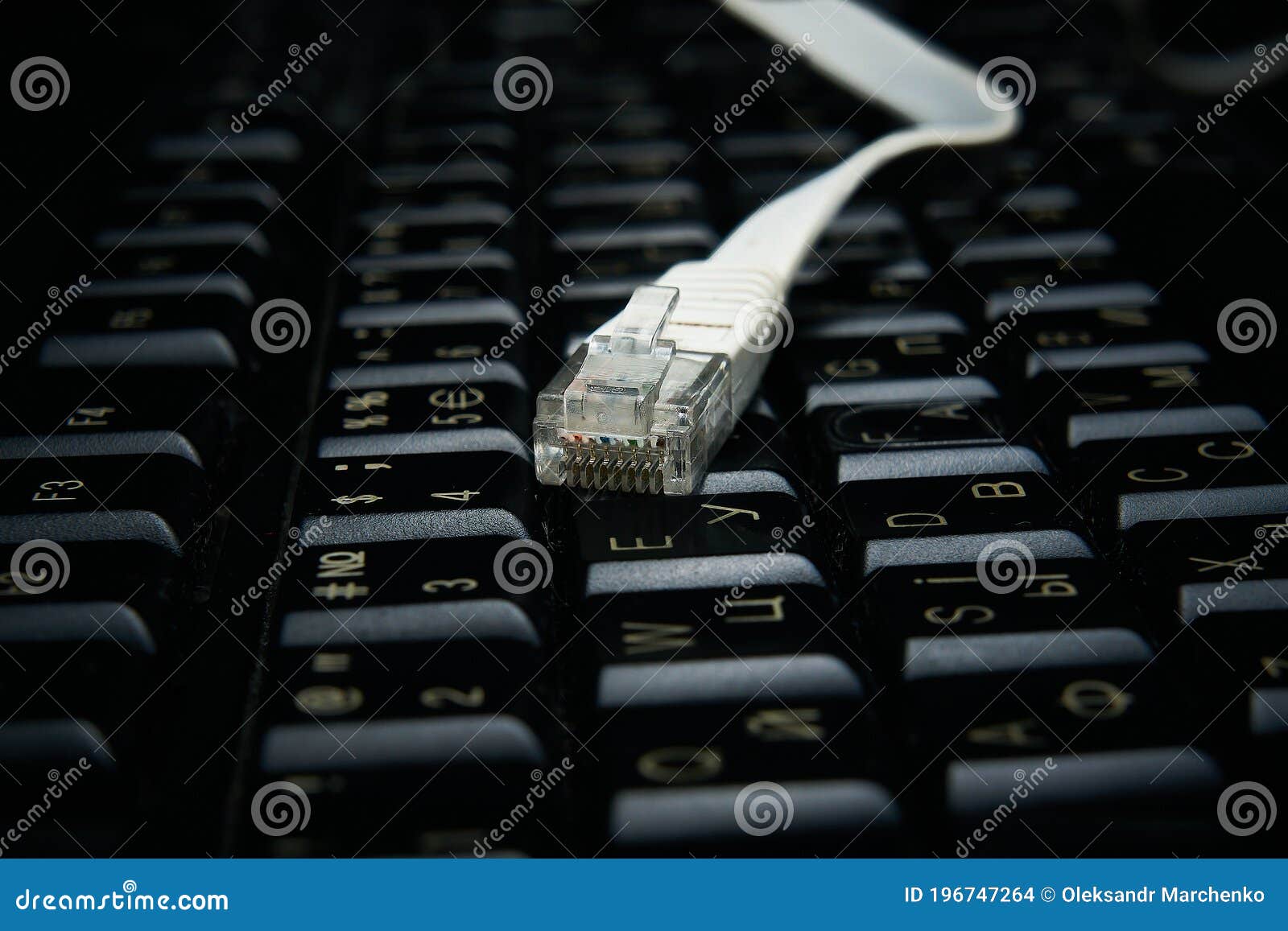Network Cable on Keyboard, Internet, Worldwide Network. Stock Photo ...