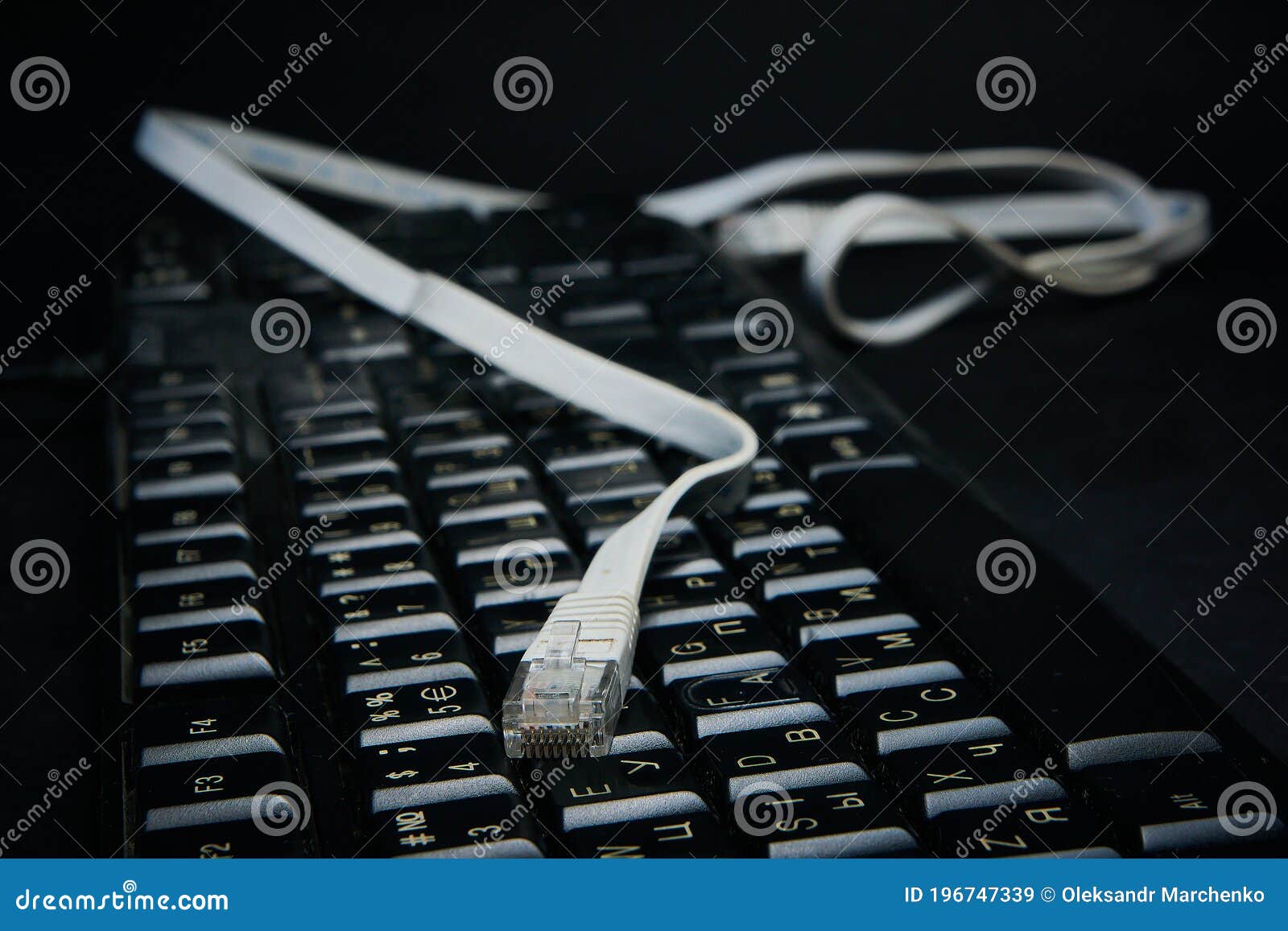 Network Cable on Keyboard, Internet, Worldwide Network. Stock Image ...