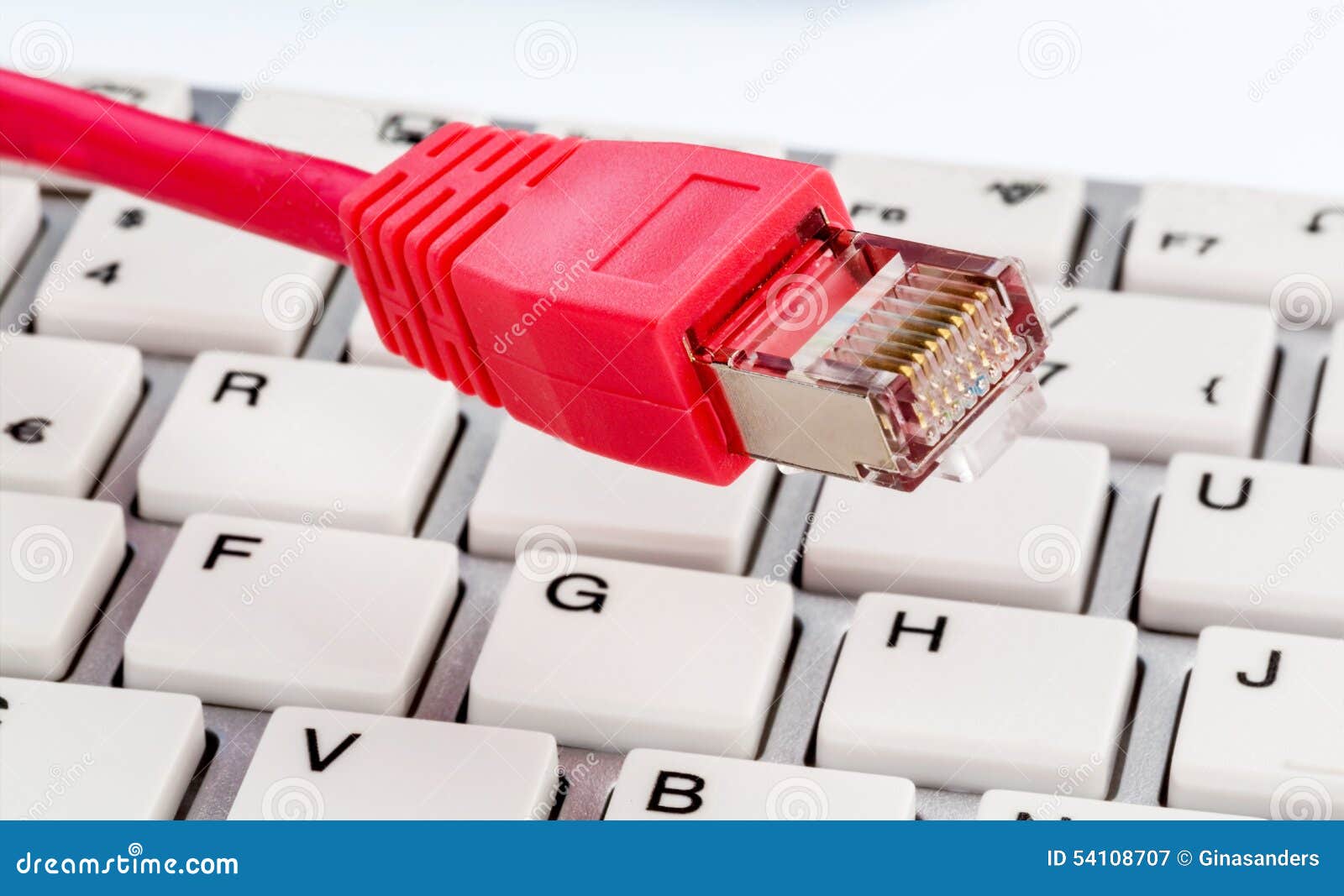 Network cable on keyboard stock image. Image of ethernet - 54108707
