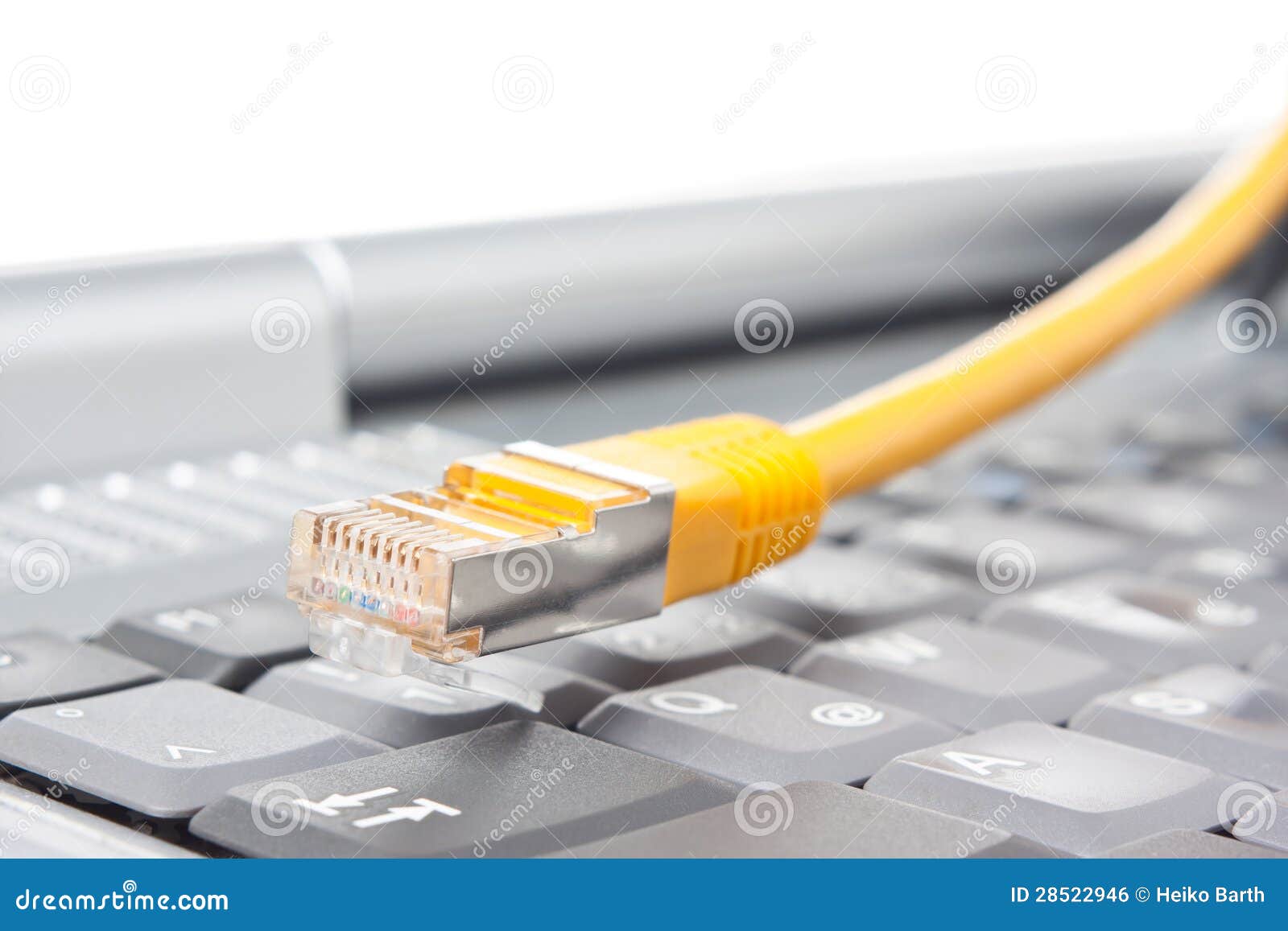 Network Cable and Laptop Keyboard Stock Photo - Image of input ...