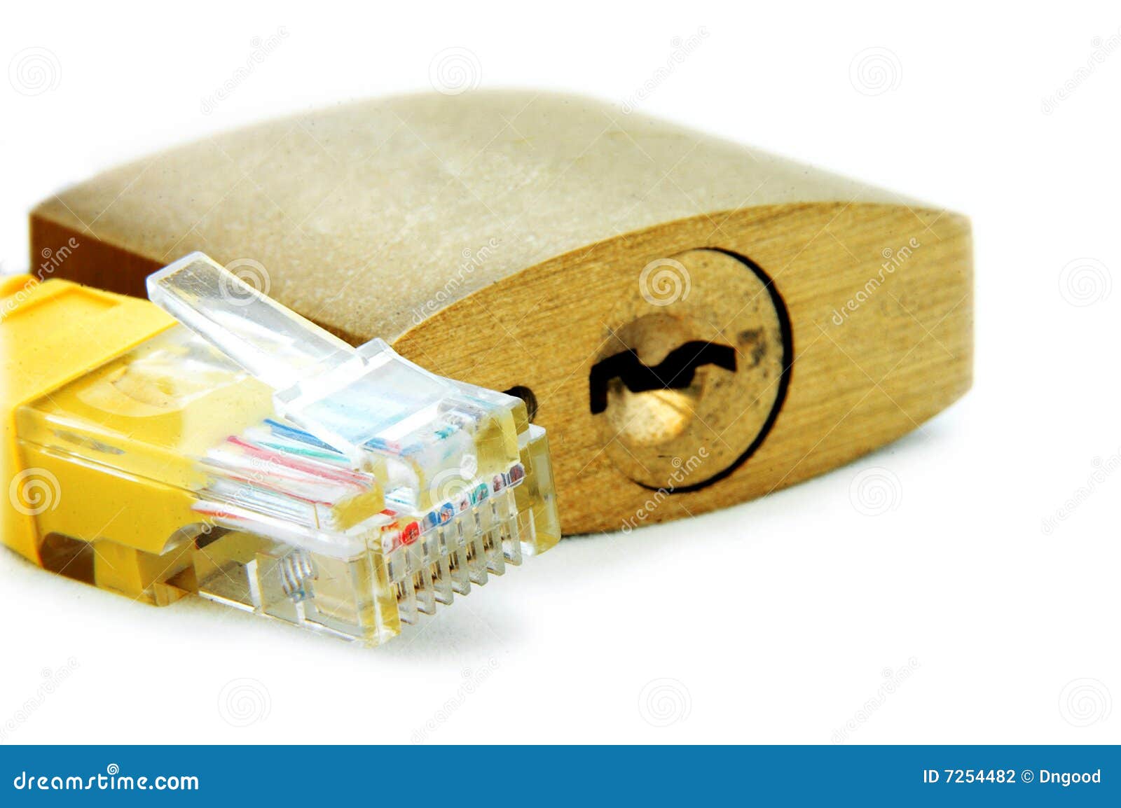 Network Cable and Lock stock photo. Image of metaphor - 7254482