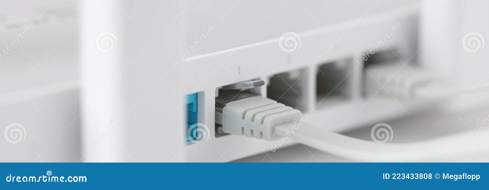 Network Cable is Plugged into Socket of Access Point Closeup Stock ...