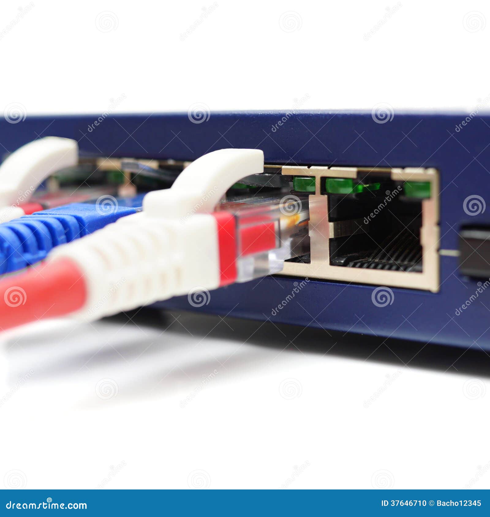Network Cable Plugged in Switch Stock Photo - Image of interface ...