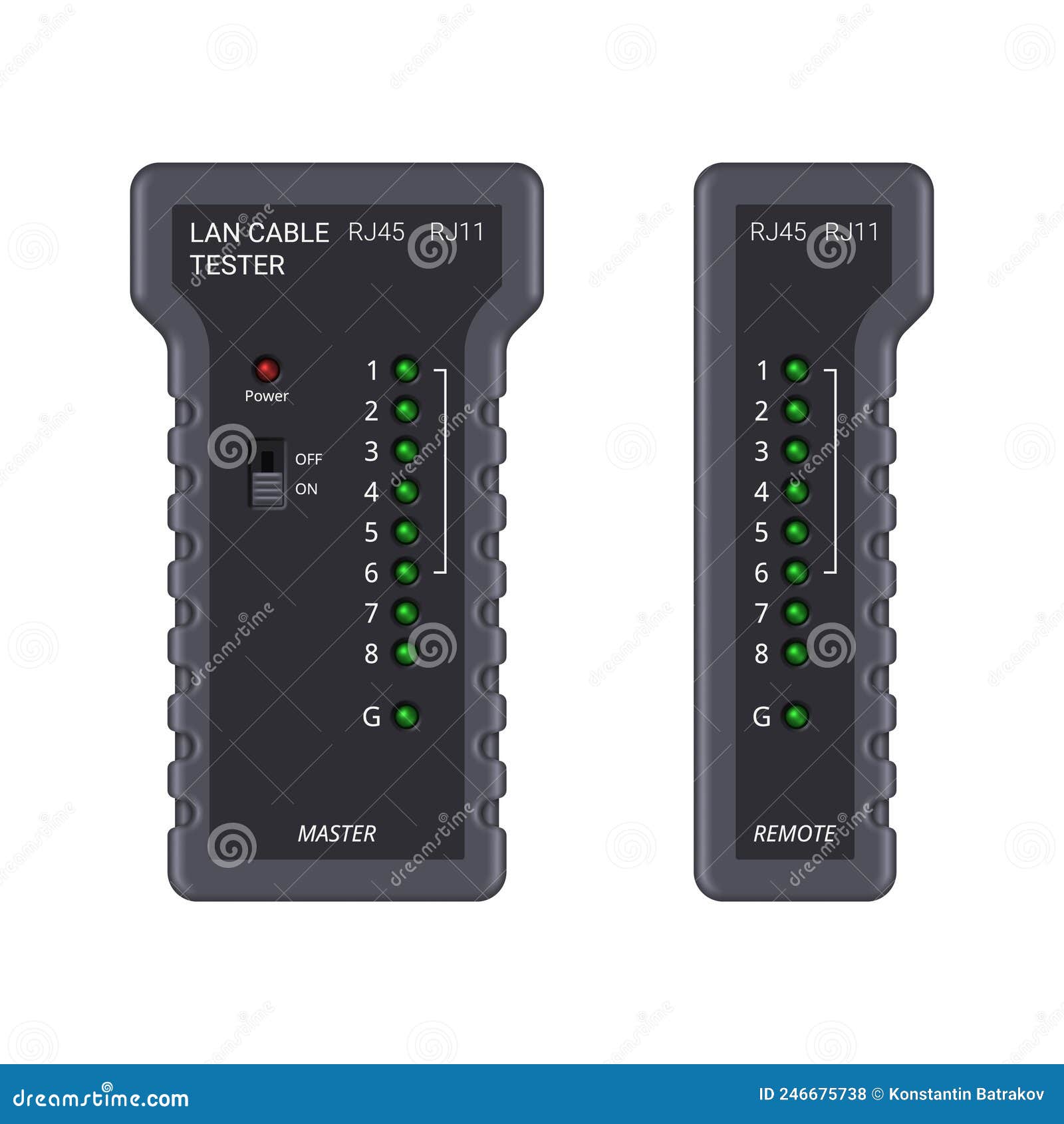 Network Cable Tester. Cable LAN Tester Stock Vector - Illustration of ...