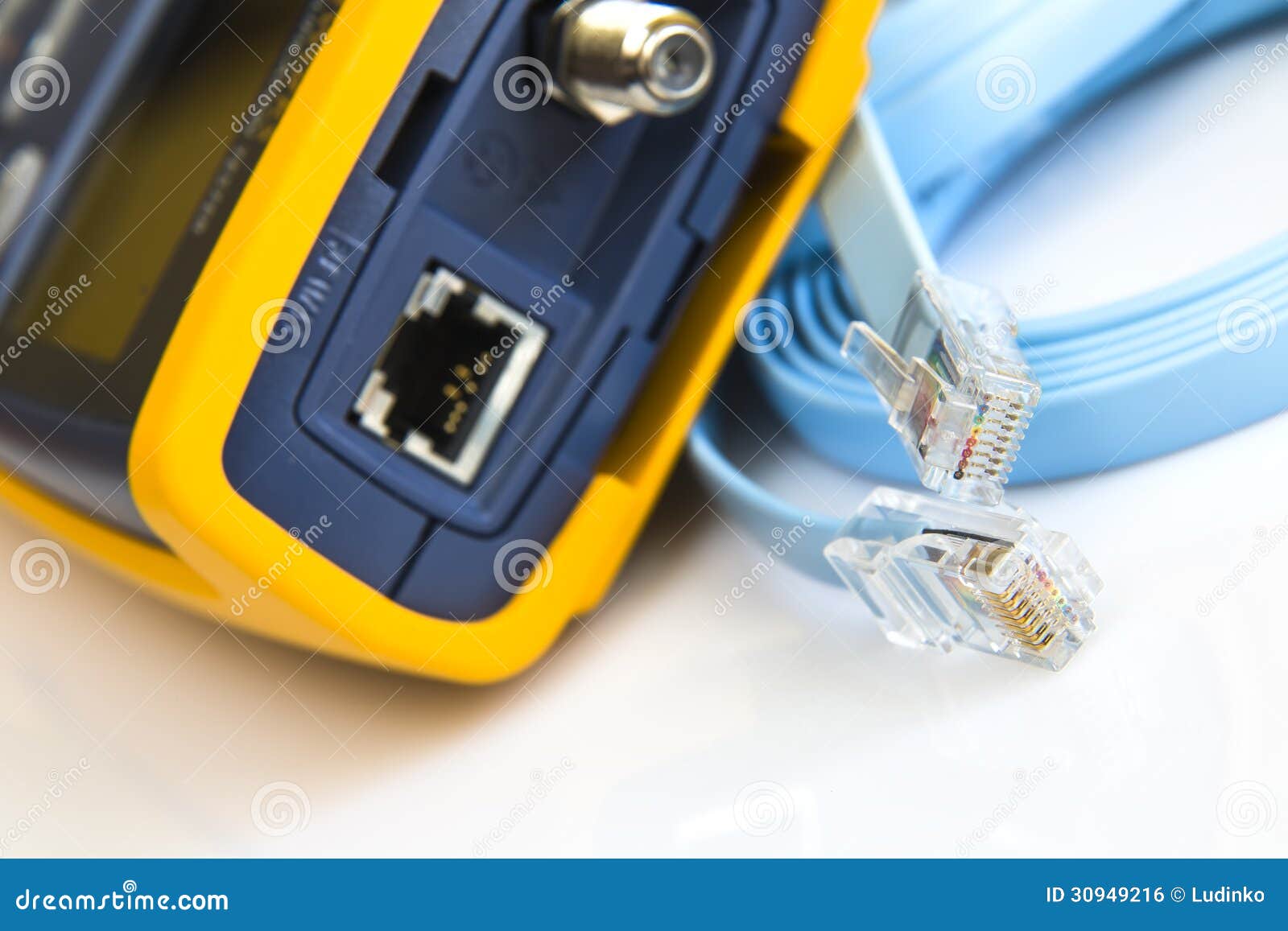 Network Cable Tester for RJ45 Connectors Stock Photo - Image of rj45 ...