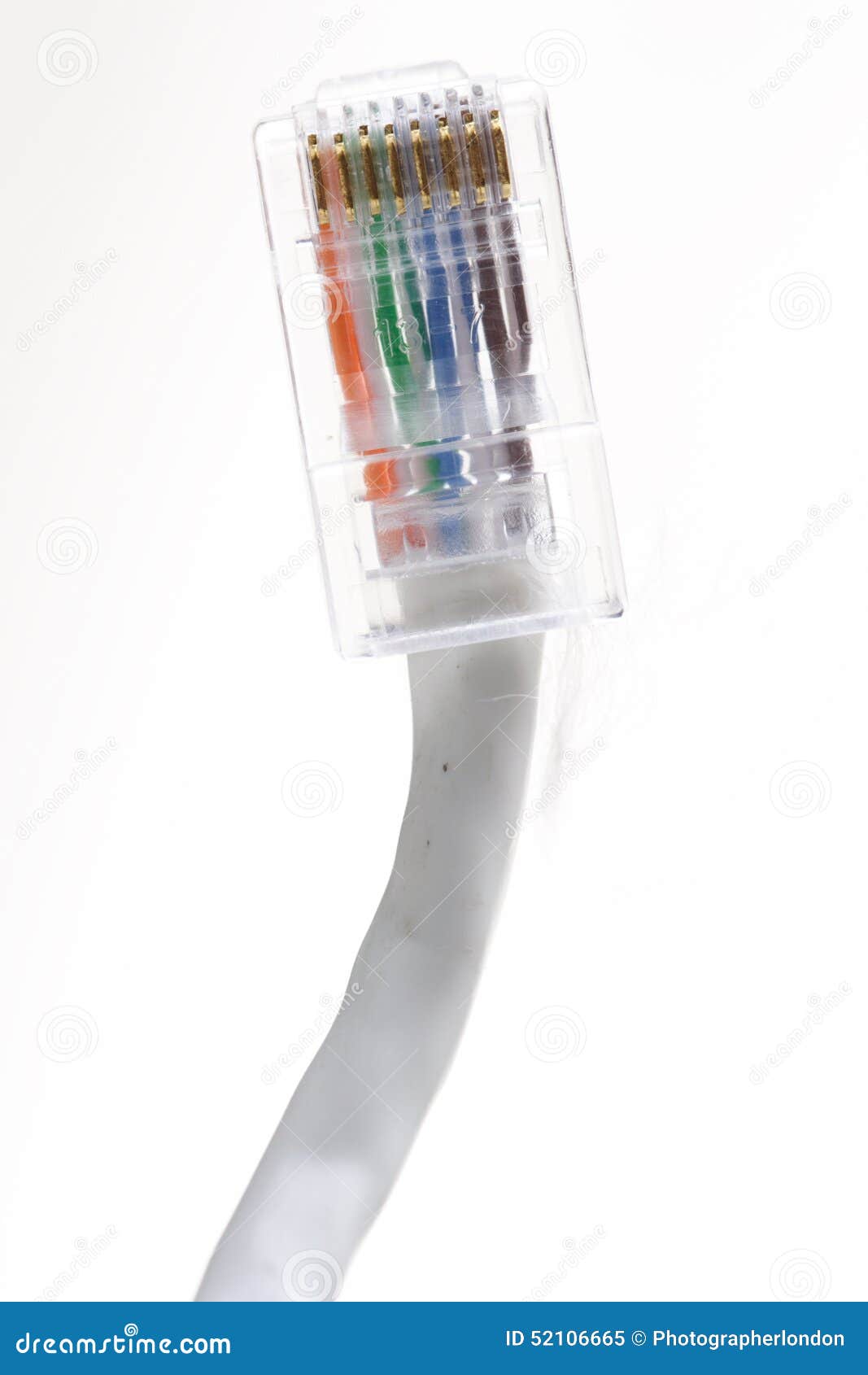 Network Cable on White Background Stock Image - Image of color ...