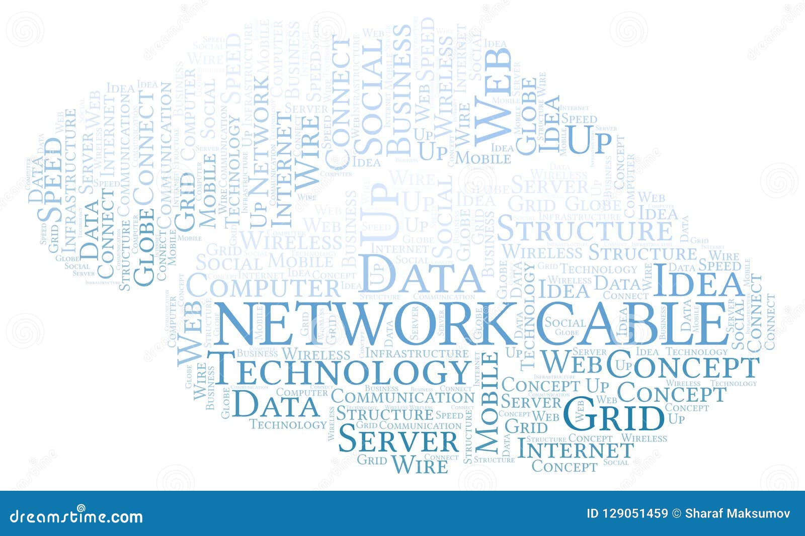 Network Cable word cloud. stock illustration. Illustration of colors ...