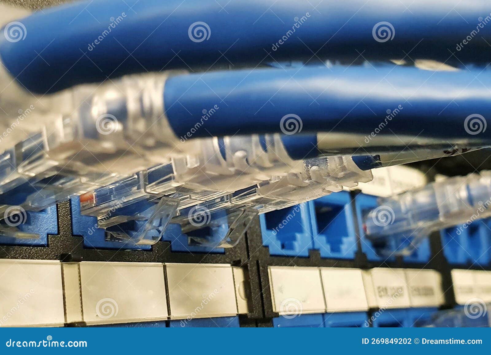 Network Cables Attached To Network Patch Panel in Datacenter Stock ...
