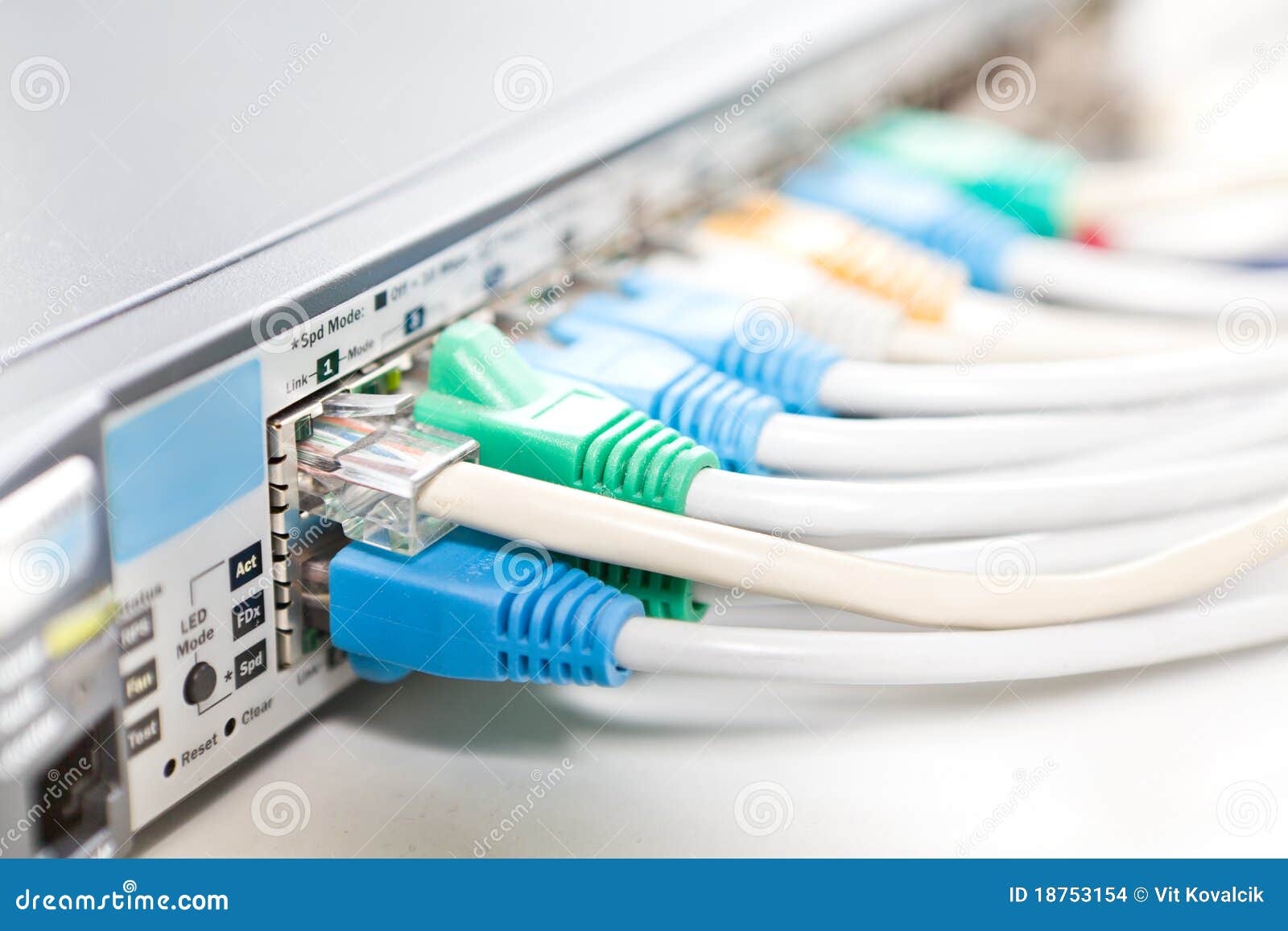 Network Cables Connected into Stock Photo - Image of rj45 ...