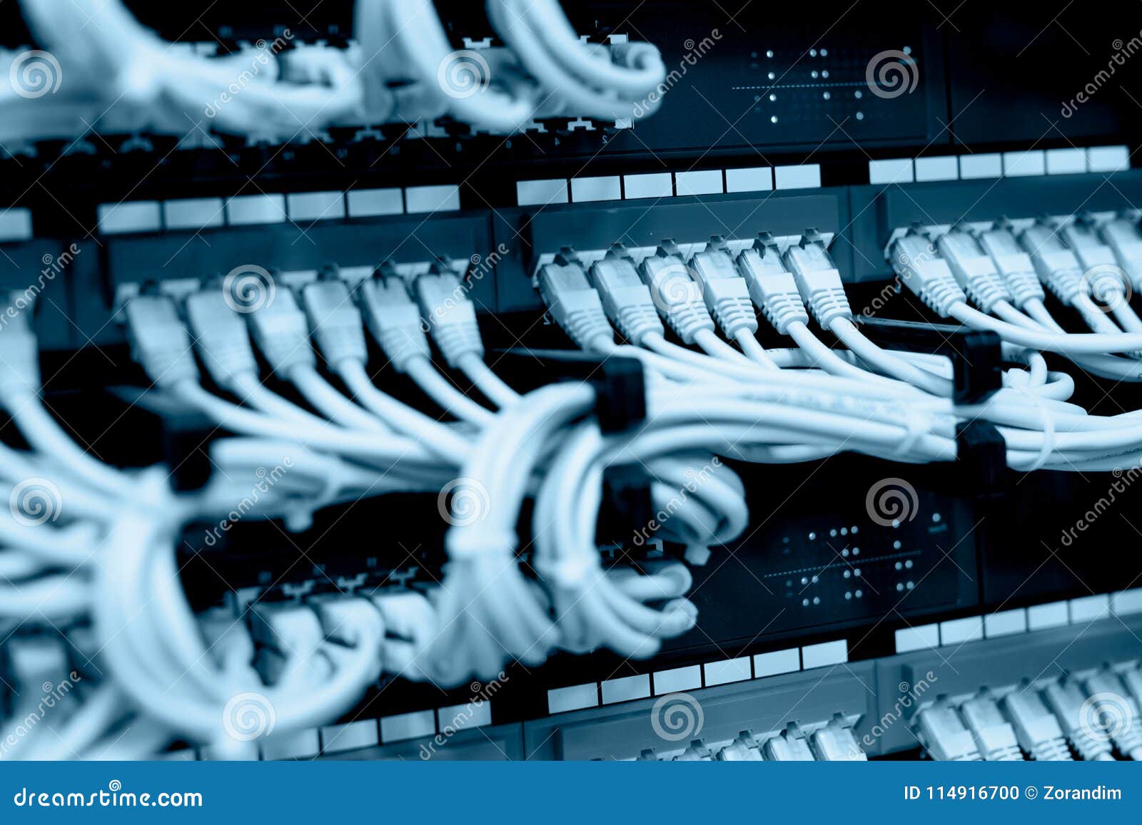 Network Cables Connected in Network Switches Stock Photo - Image of ...