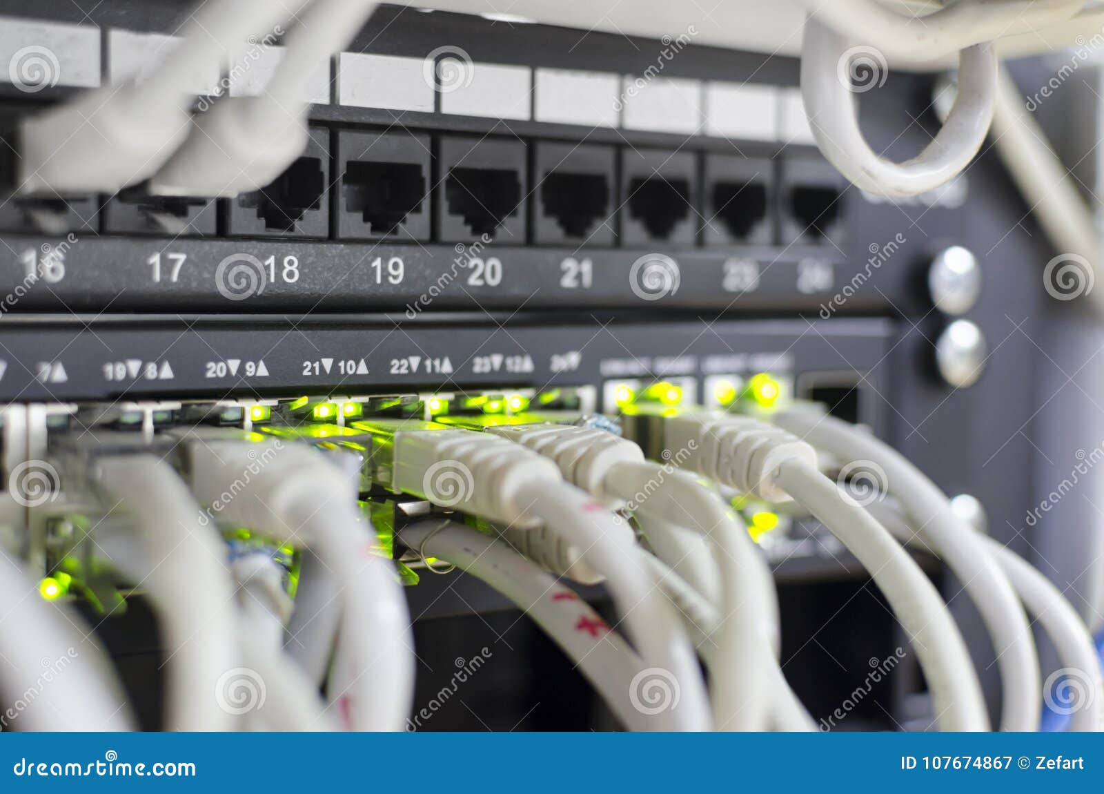Network Cables Connected in Network Switches Stock Image - Image of ...