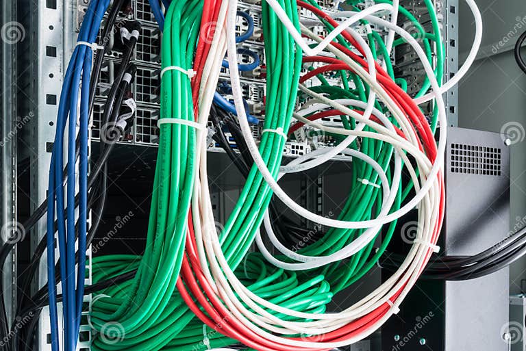 Network Cables Connected into Server Inside Data Center Stock Image ...