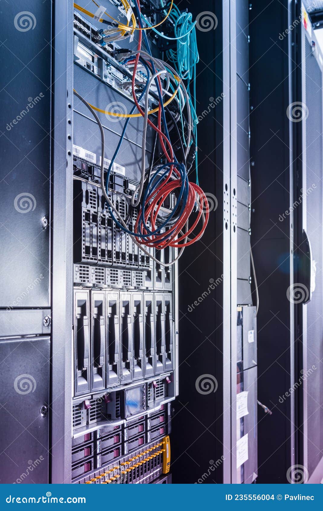 Network Cables Connected into Server Inside Data Center Stock Photo ...