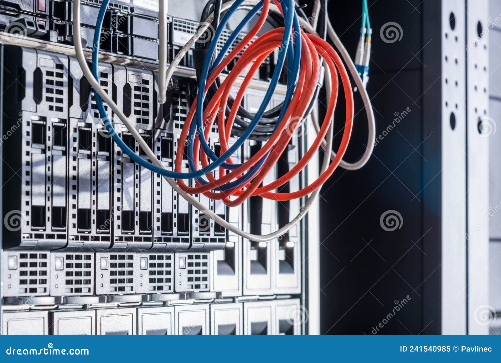 Network Cables Connected into Server Inside Data Center Stock Image ...