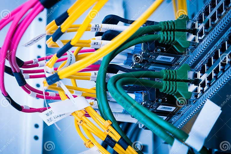 Network Cables Connected into Server Inside Data Center Stock Photo ...