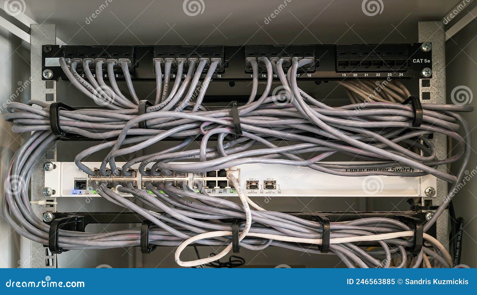 Network Cables Connected in Network Switches Stock Image - Image of ...