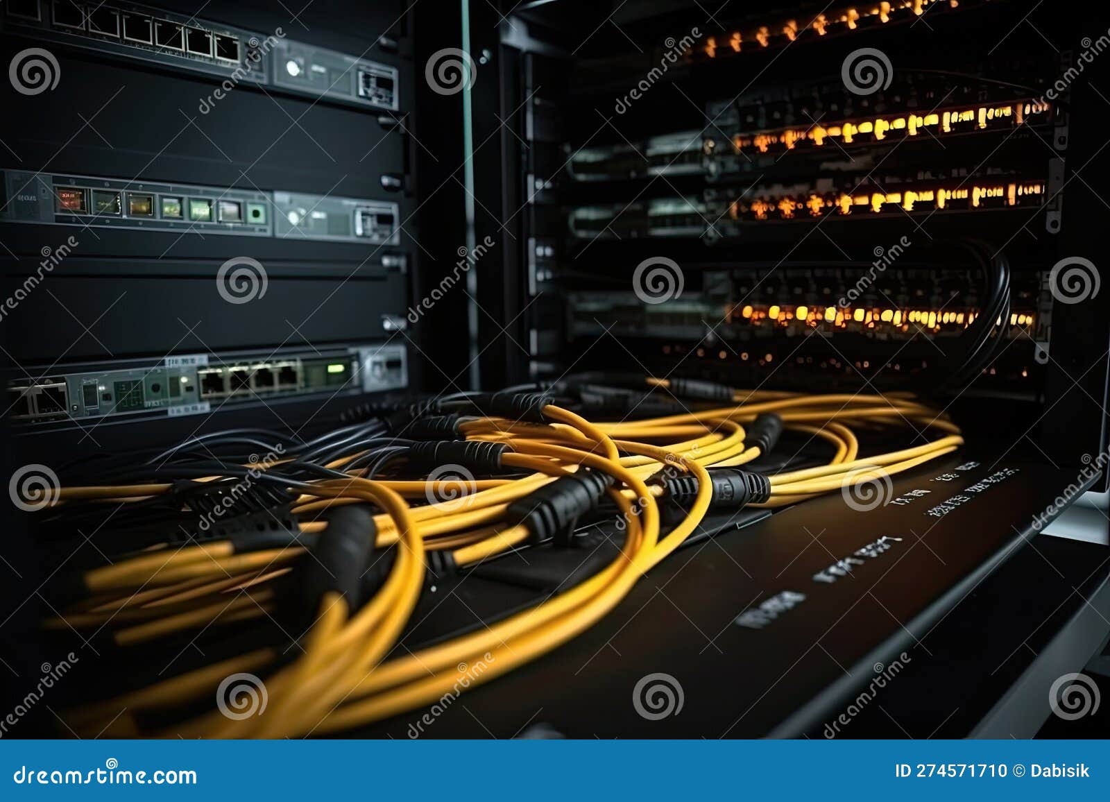 Network Cables Connected into Switches. Generative AI Stock ...