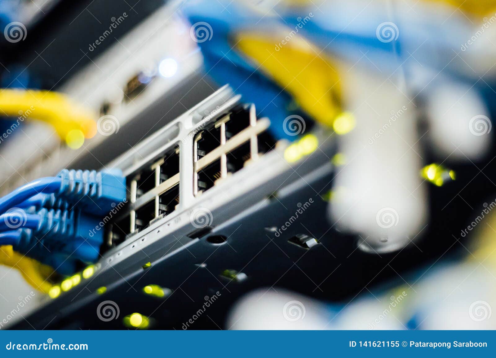 Network Cables Connected in a Technology Data Center Stock Image ...